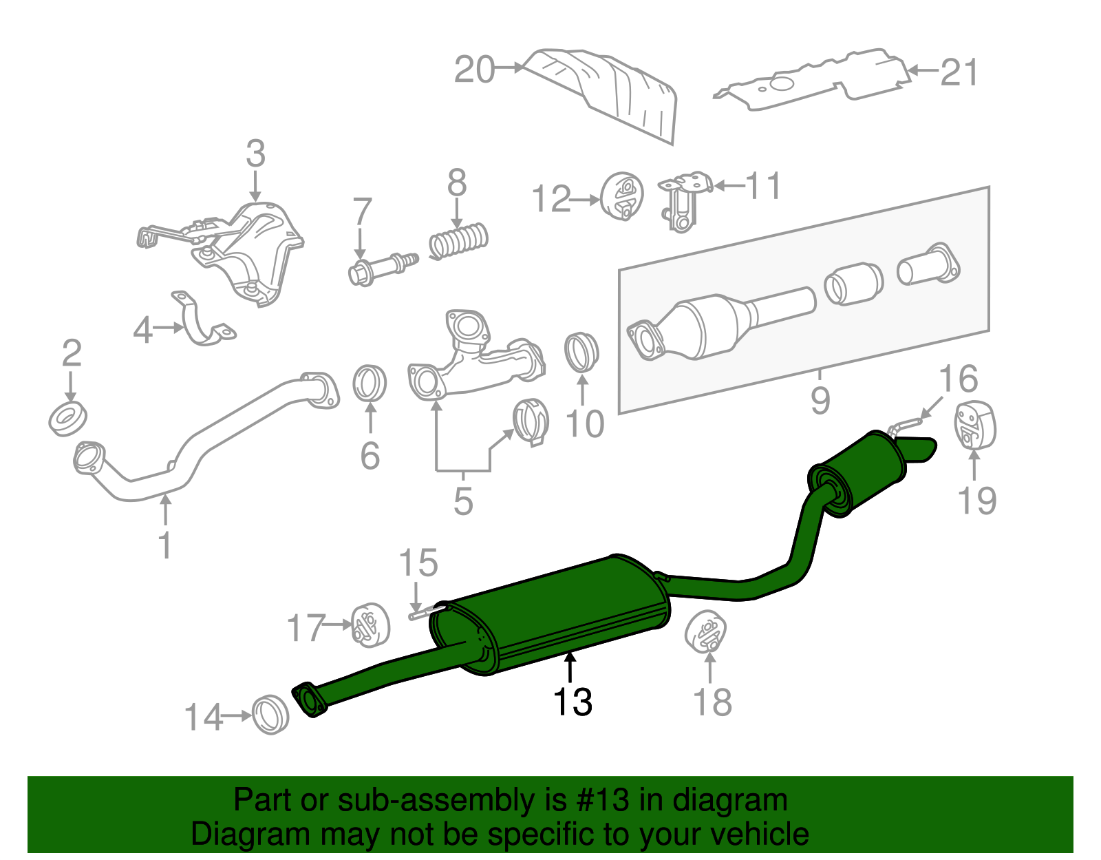 2014-2016 Toyota Highlander Rear Muffler 17430-0P340 | OEM Parts Online