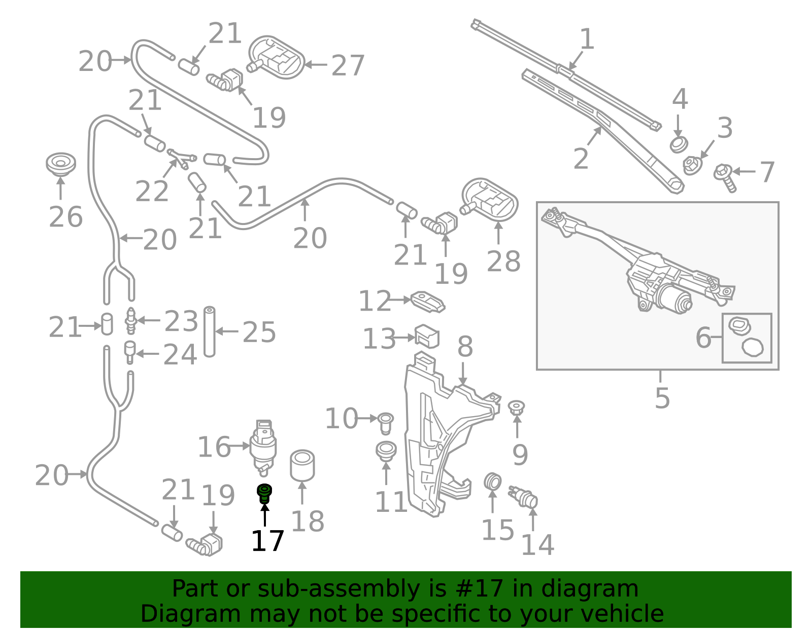 2017-2025 Audi Windshield Washer Pump Grommet 431-955-465 | Audi USA Parts