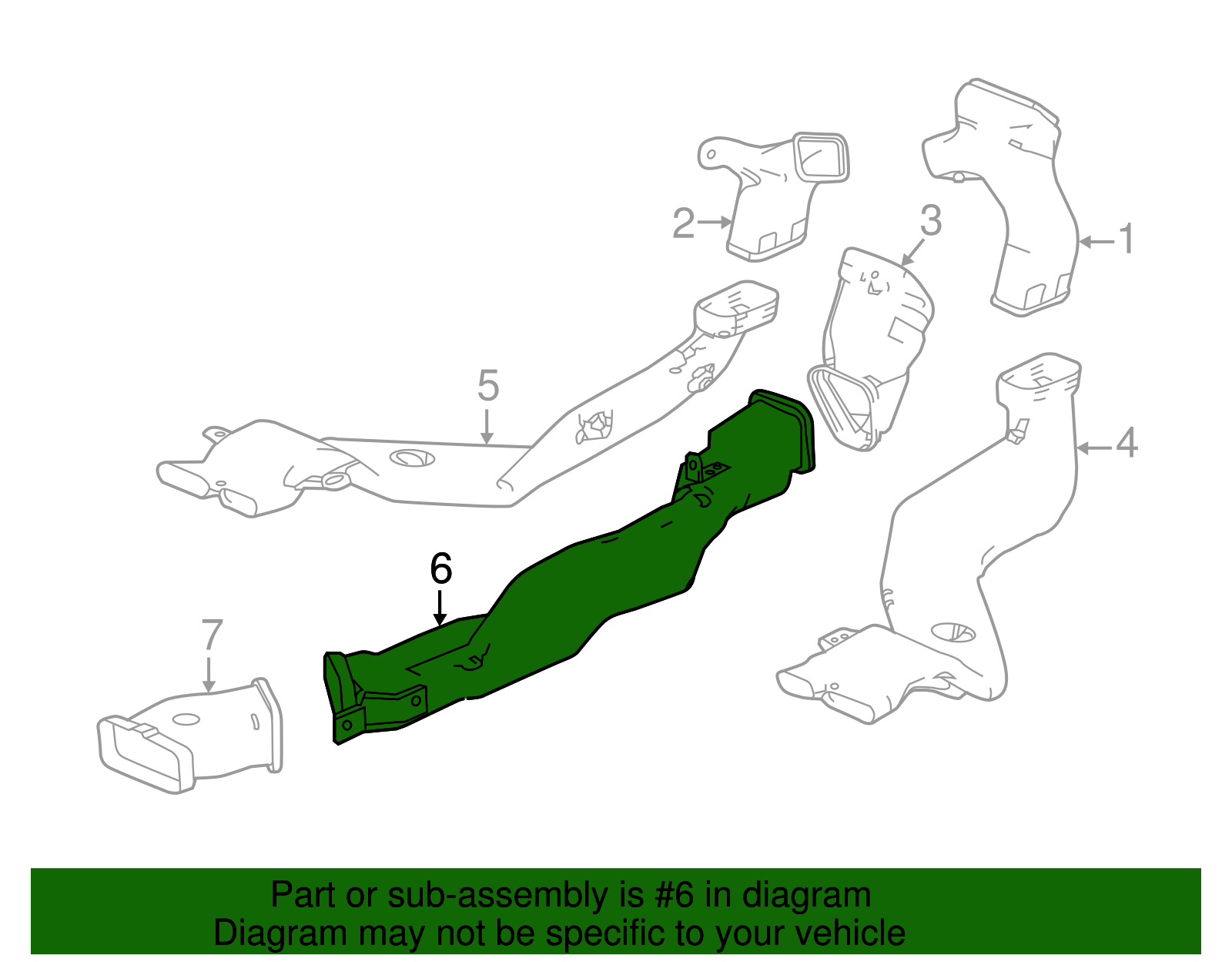 83466-T3V-J00 - 2017 Honda Accord - Duct Assembly Rear Vent Middle ...