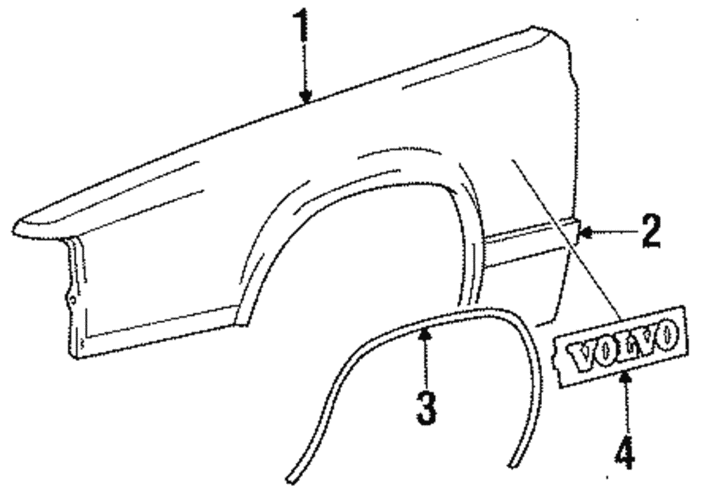 1988-1994 Volvo Body Side Molding 1358855 | OEM Euro Parts