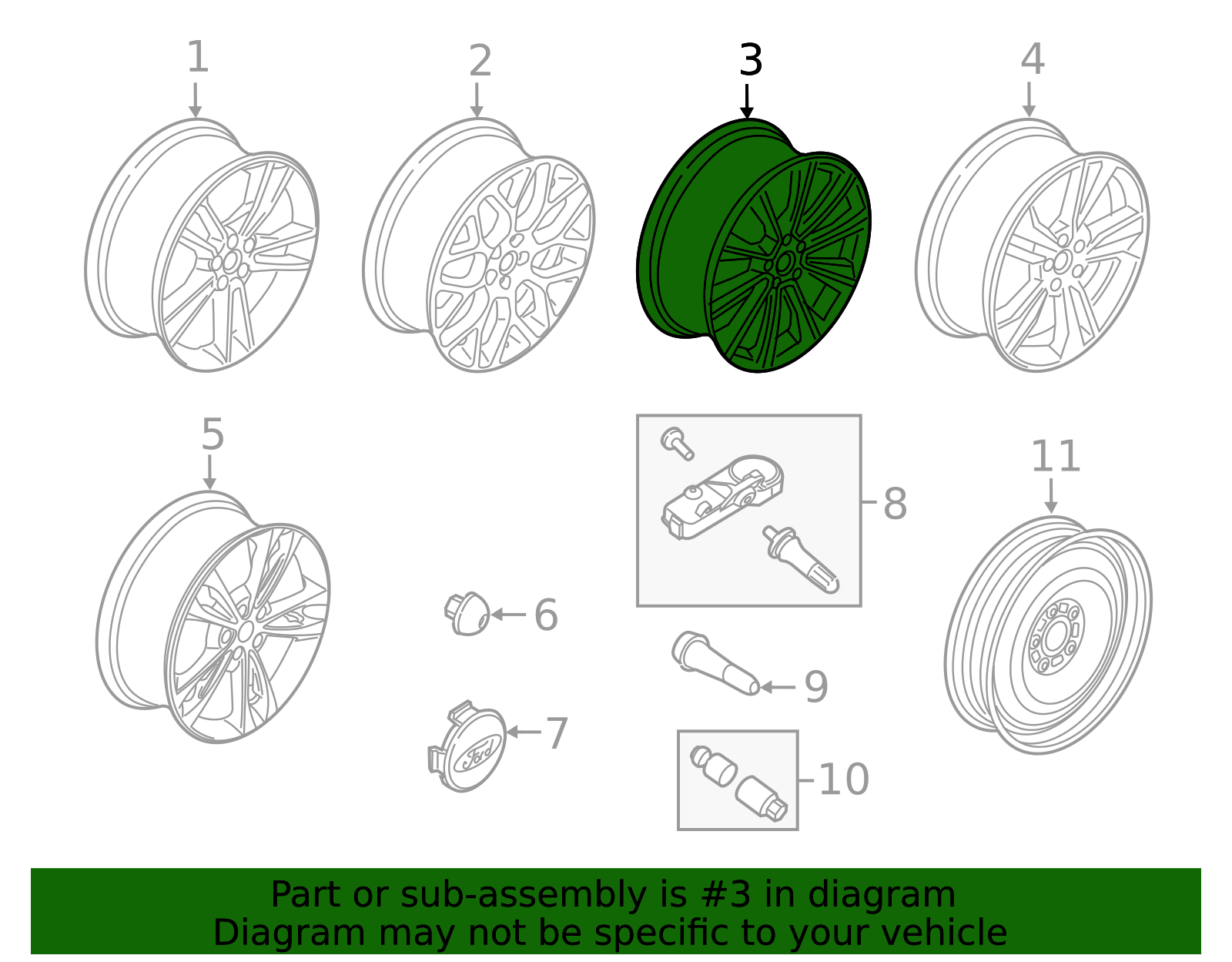 2017-2020 Ford | Wheel, Alloy | DS7Z-1007-R | Walls' Ford Parts