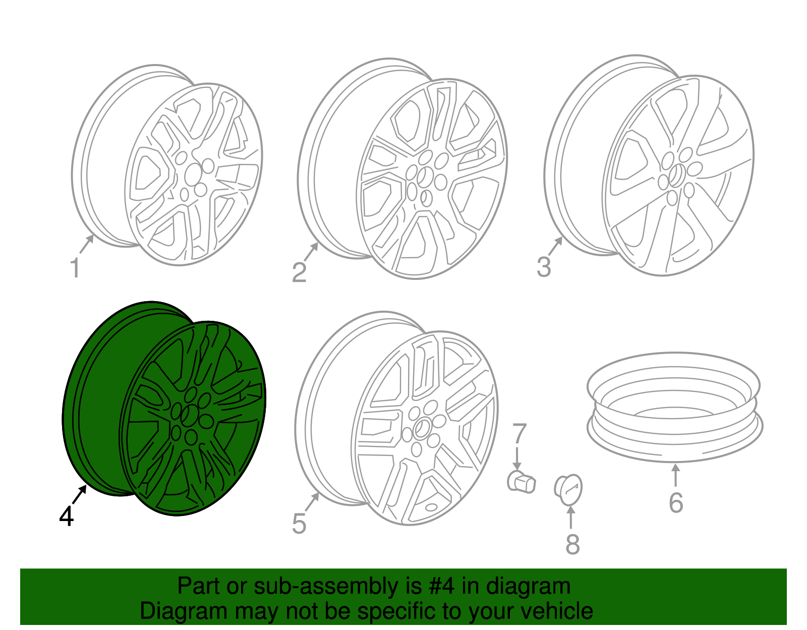 2018-2021 Chevrolet Traverse 20x8-Inch Aluminum Wheel 23426822 | Chevy ...