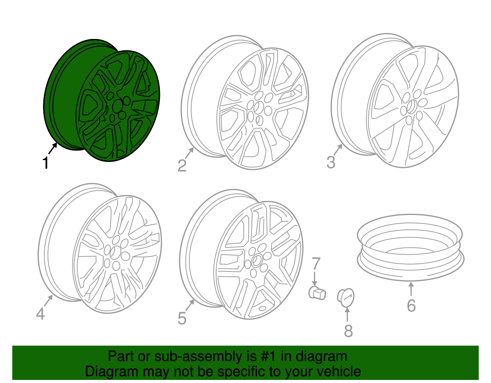 2018-2019 Chevrolet Traverse 18x7.5-Inch Aluminum Wheel 23165677 ...