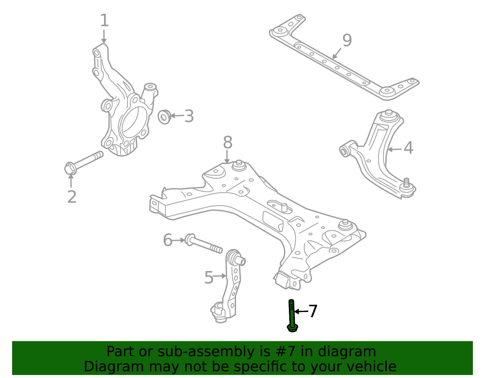 2007-2014 Nissan Suspension Cross-Member Bolt 01125-01041 | TascaParts.com