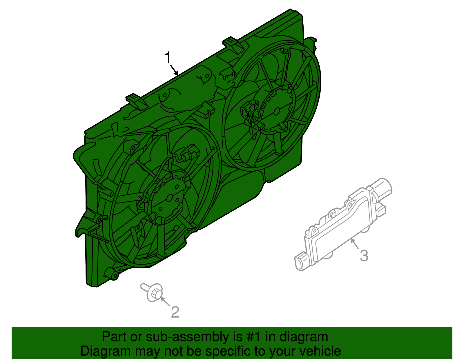 Original 2013-2019 Ford Engine Cooling Fan Assembly DG1Z-8C607-J ...