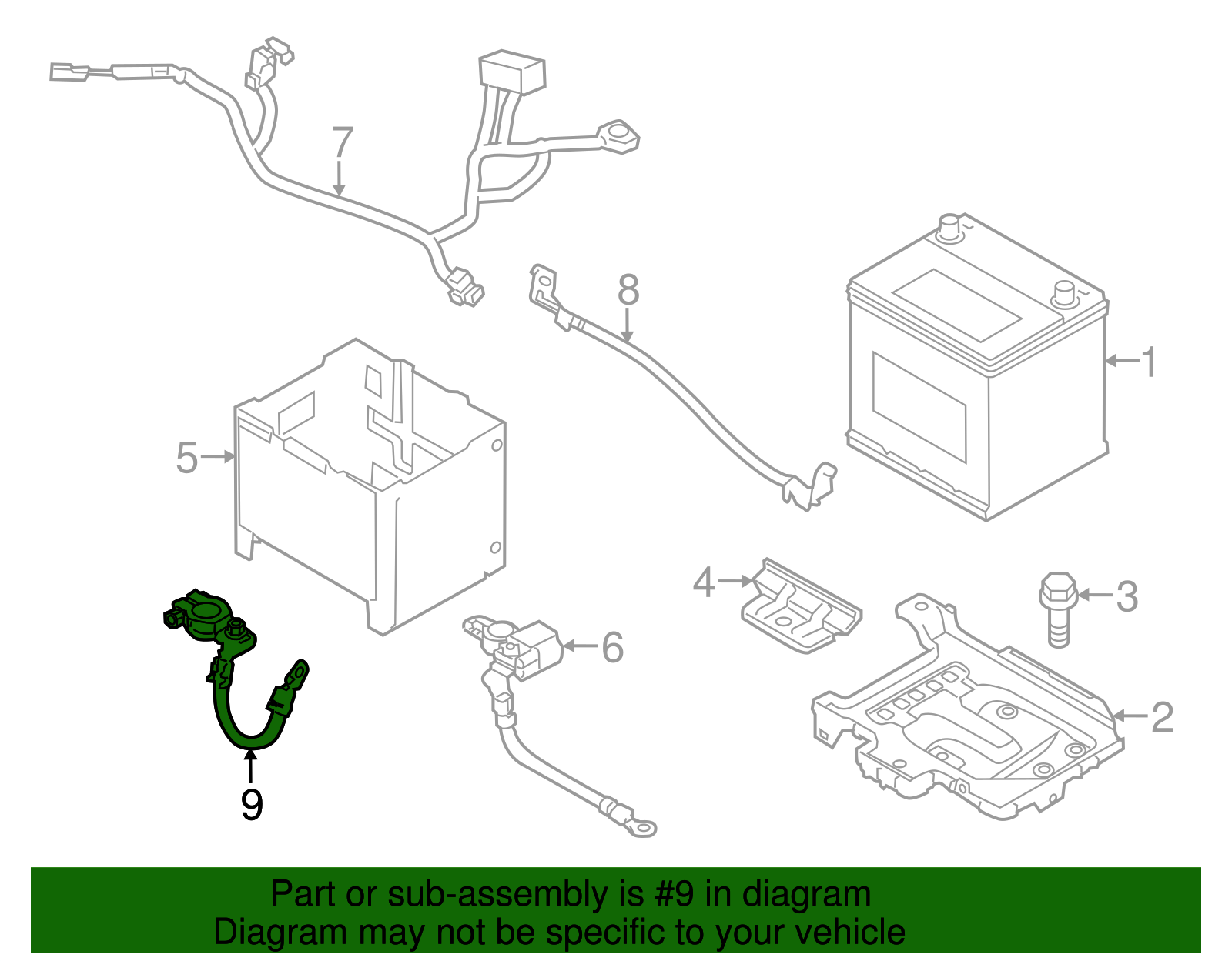 91865-3X020 - 2011-2016 Hyundai - Ground Cable | Hyundai Parts Express
