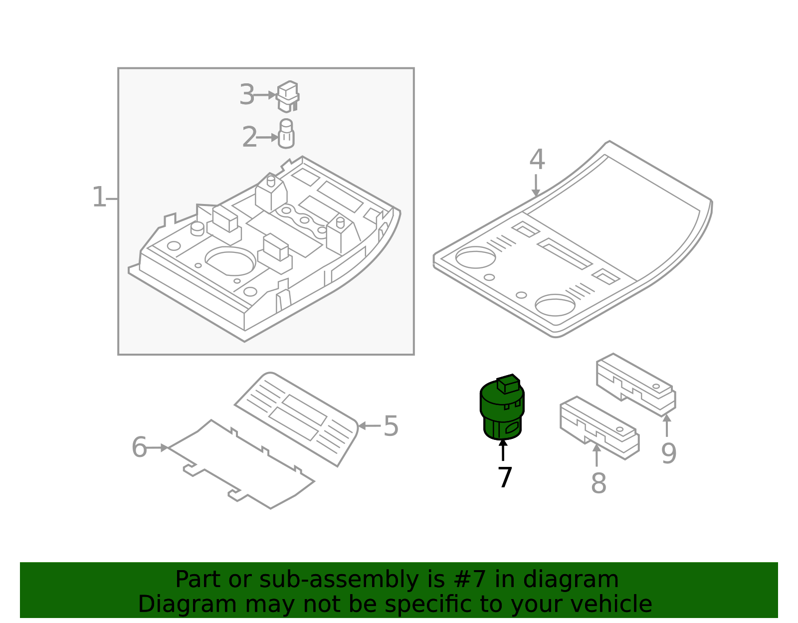 2015-2017 Volkswagen Touareg Sunroof Switch 7P6-959-561-C-OPK | VW ...
