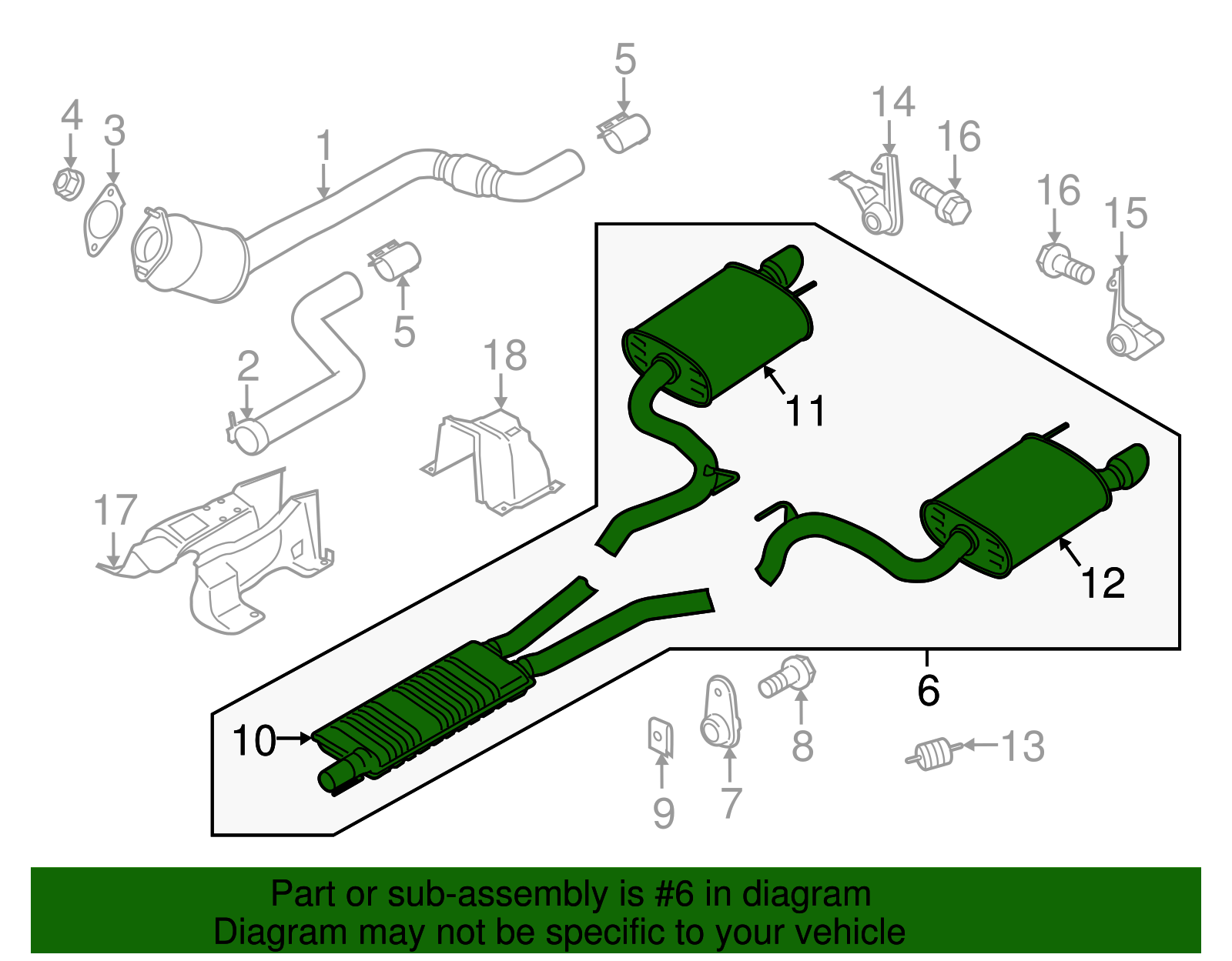 Genuine OEM Ford Part - Muffler & Pipe Assembly FR3Z-5230-Z | Genuine ...
