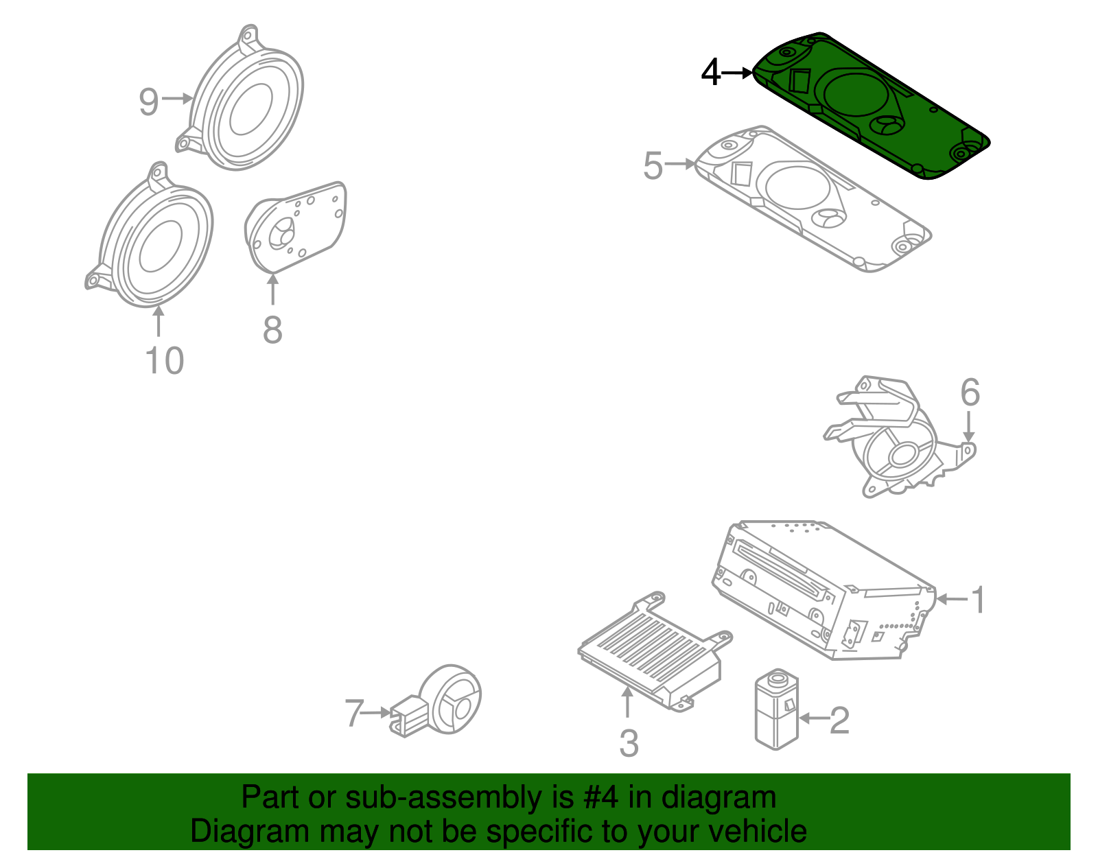 2011-2016 Volvo Inst Panel Speaker 31252157 | TascaParts.com