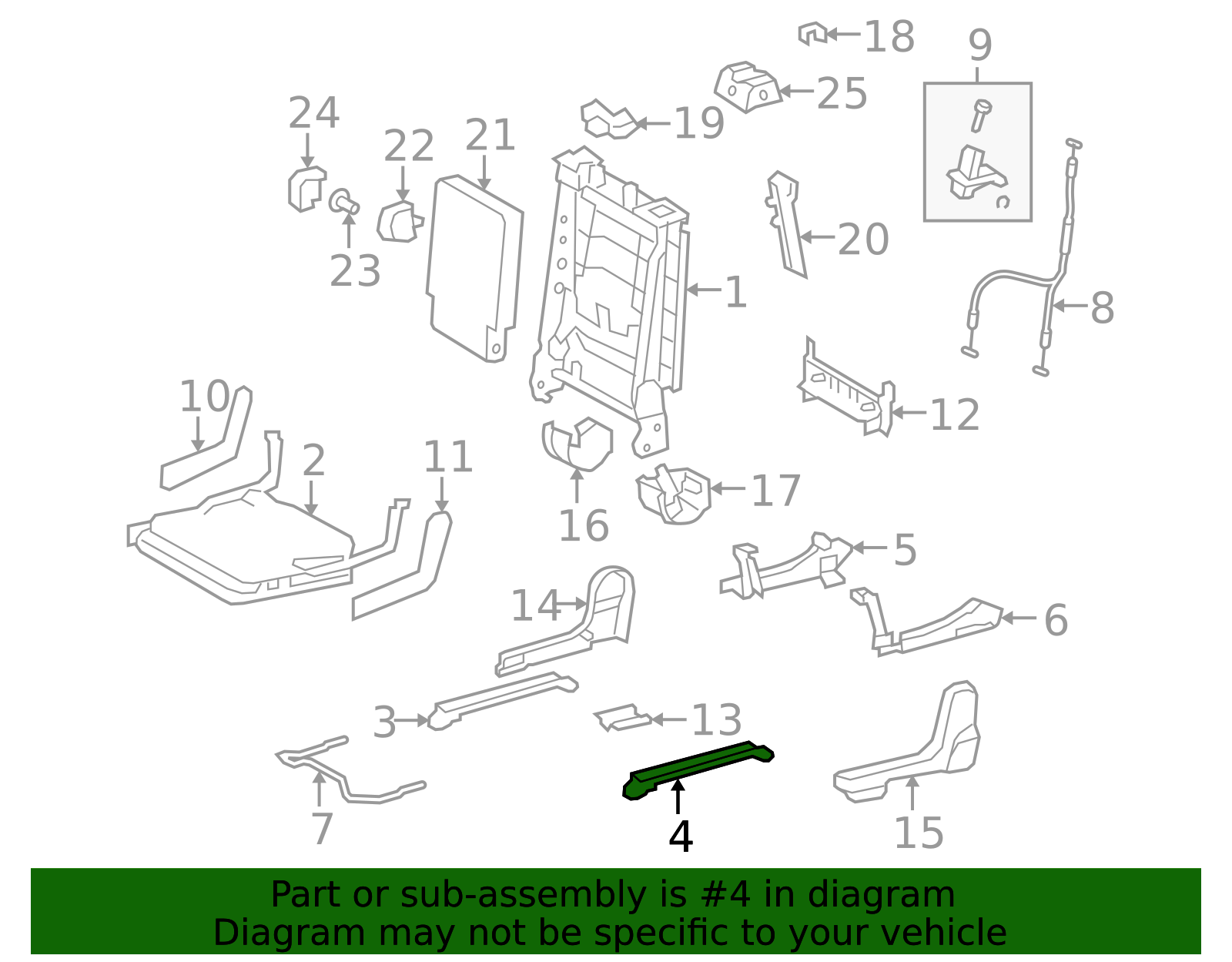 2012-2022 Toyota Sequoia Seat Track 72170-0C070 | Toyota Parts Center