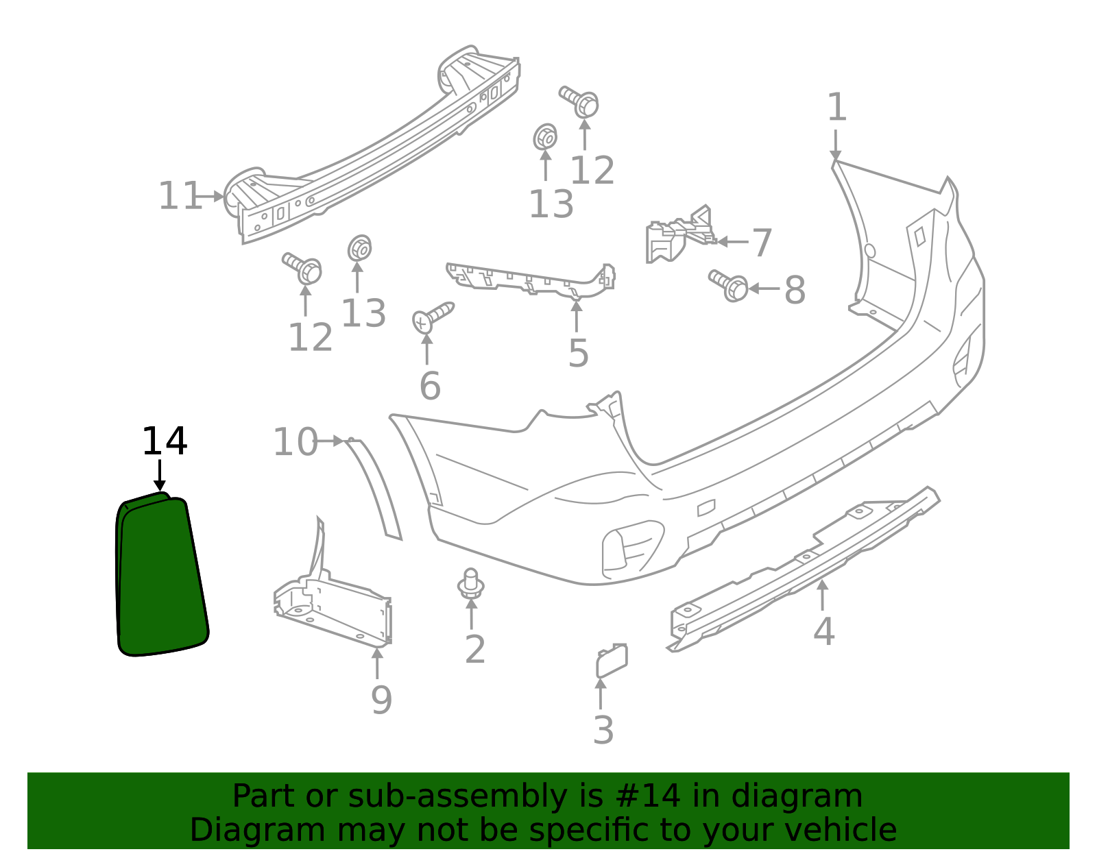 2023-2025 Subaru Outback Reflector 84281AN010 | Subaru Parts Guys