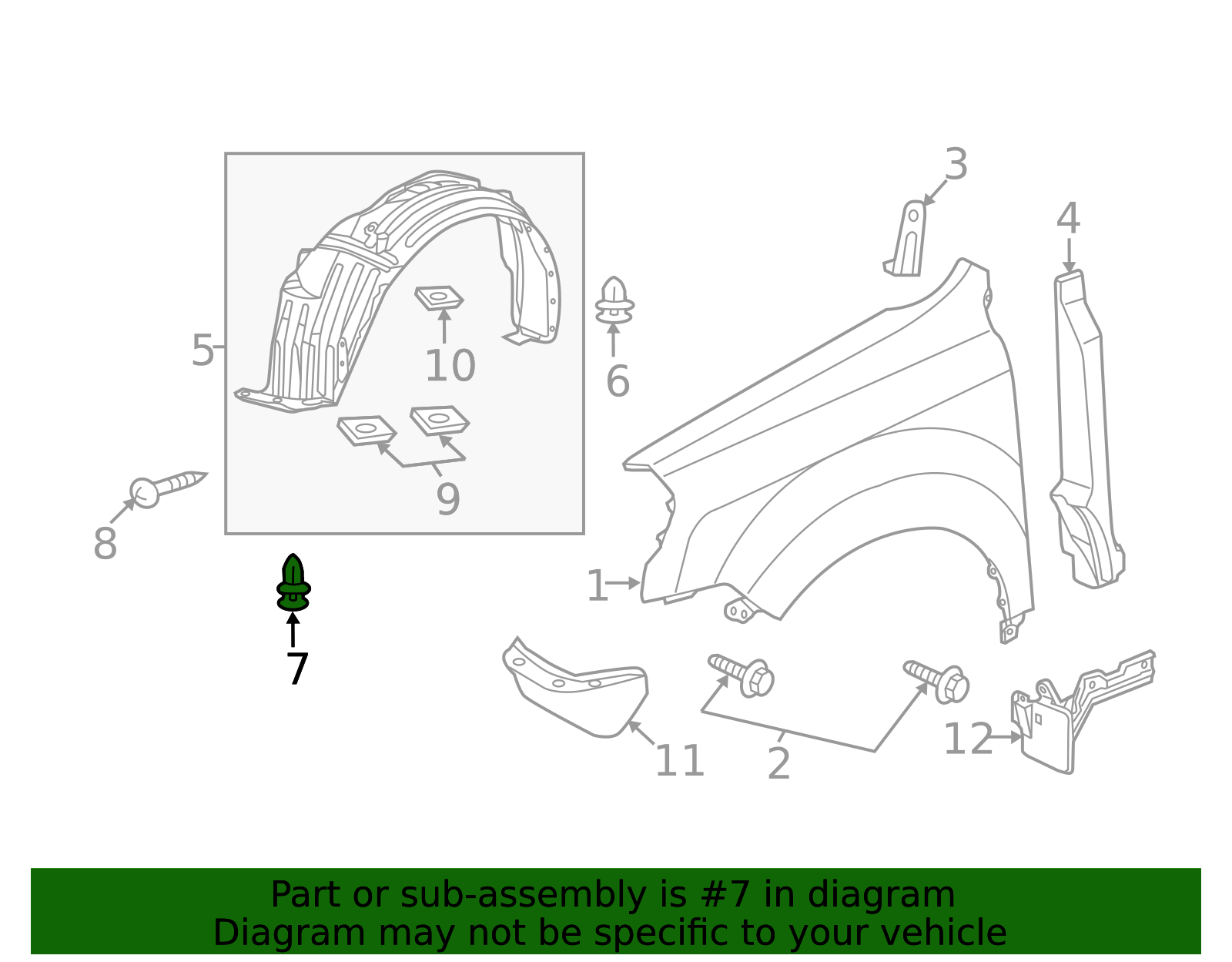 2006-2015 Honda Fender Liner Clip 91503-SZ5-003 | OEM Parts Online