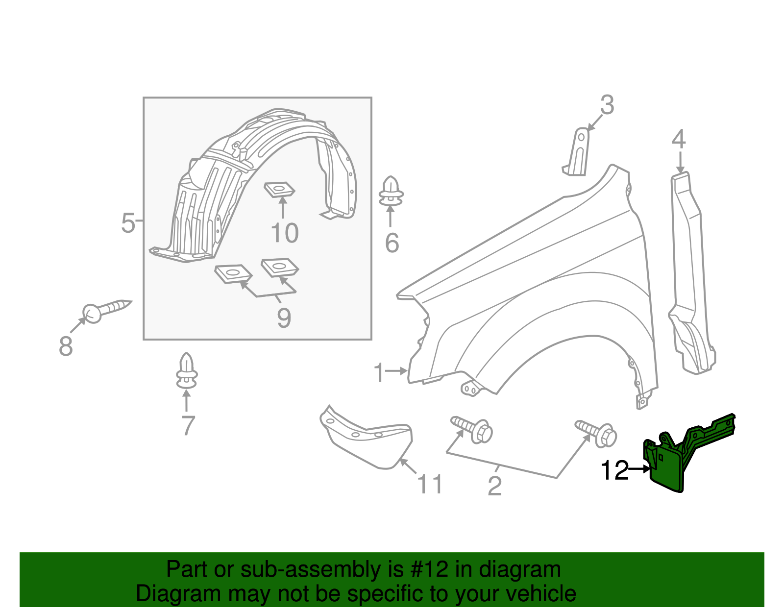 74460-STX-A00 - 2009-2015 Honda Pilot - Reinforcement L Front Splash ...