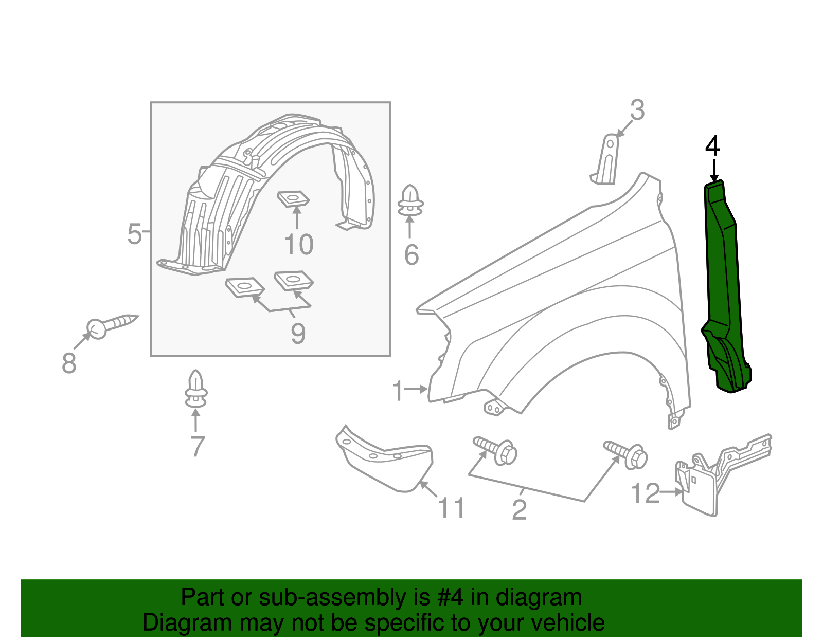 74155-SZA-A00 - 2009-2015 Honda Pilot - Fairing L Front Fender | Honda ...