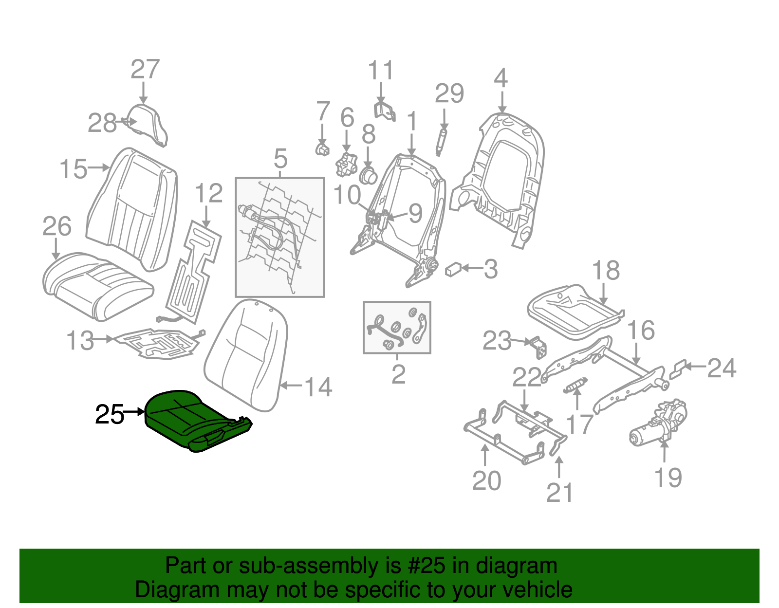 30790896 - Seat Cushion Pad - 2010-2014 Volvo XC90 | Volvo OEM Parts Direct