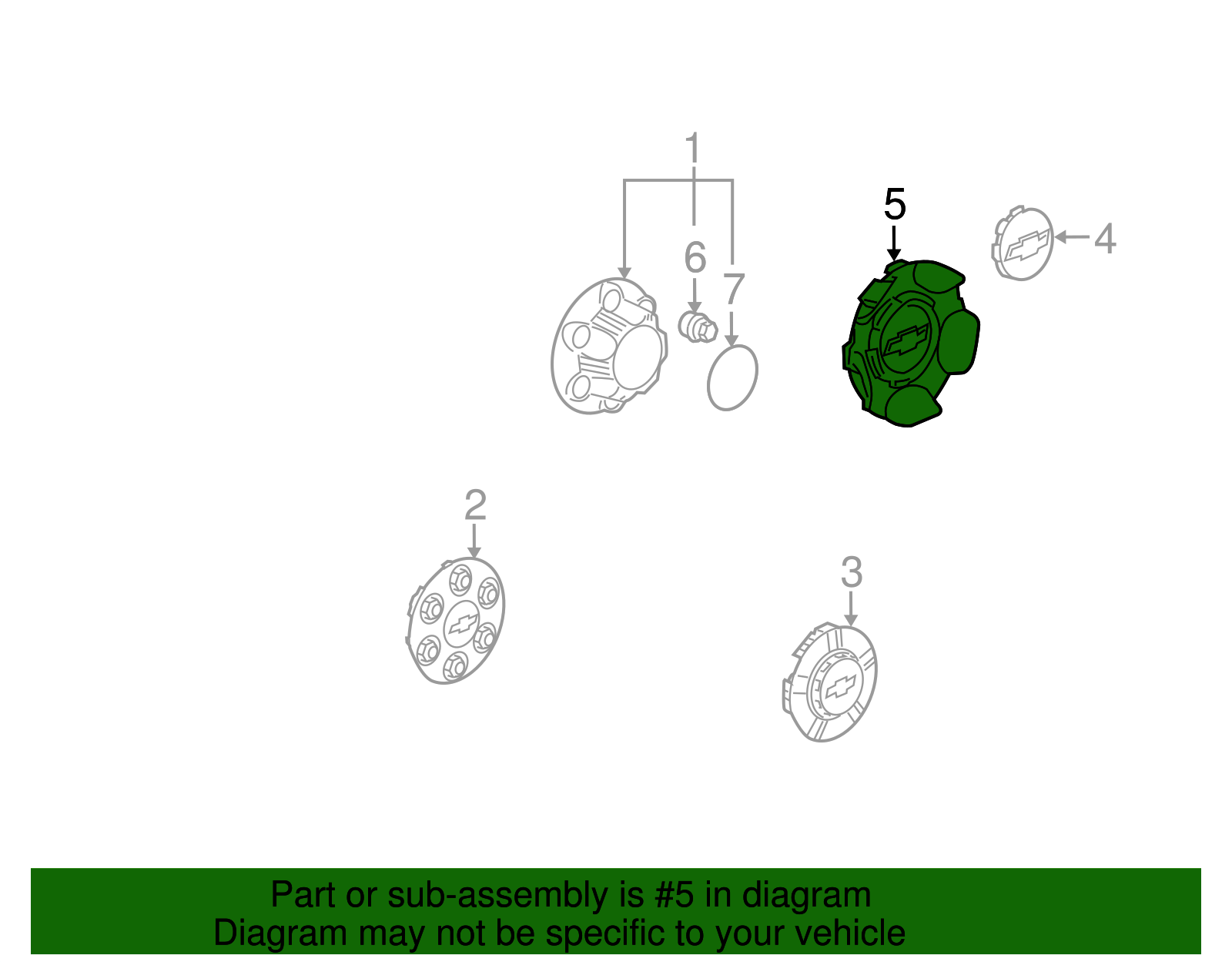 2009-2013 Chevrolet Hub Cap 19433403 | Shop Matick Buick GMC