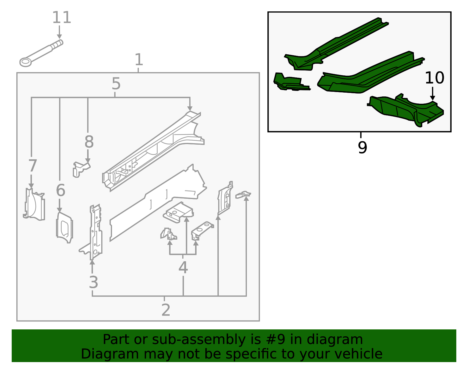 51620SJ0519P - High-Quality Rear Rail Assembly for 2024-2025 Subaru ...