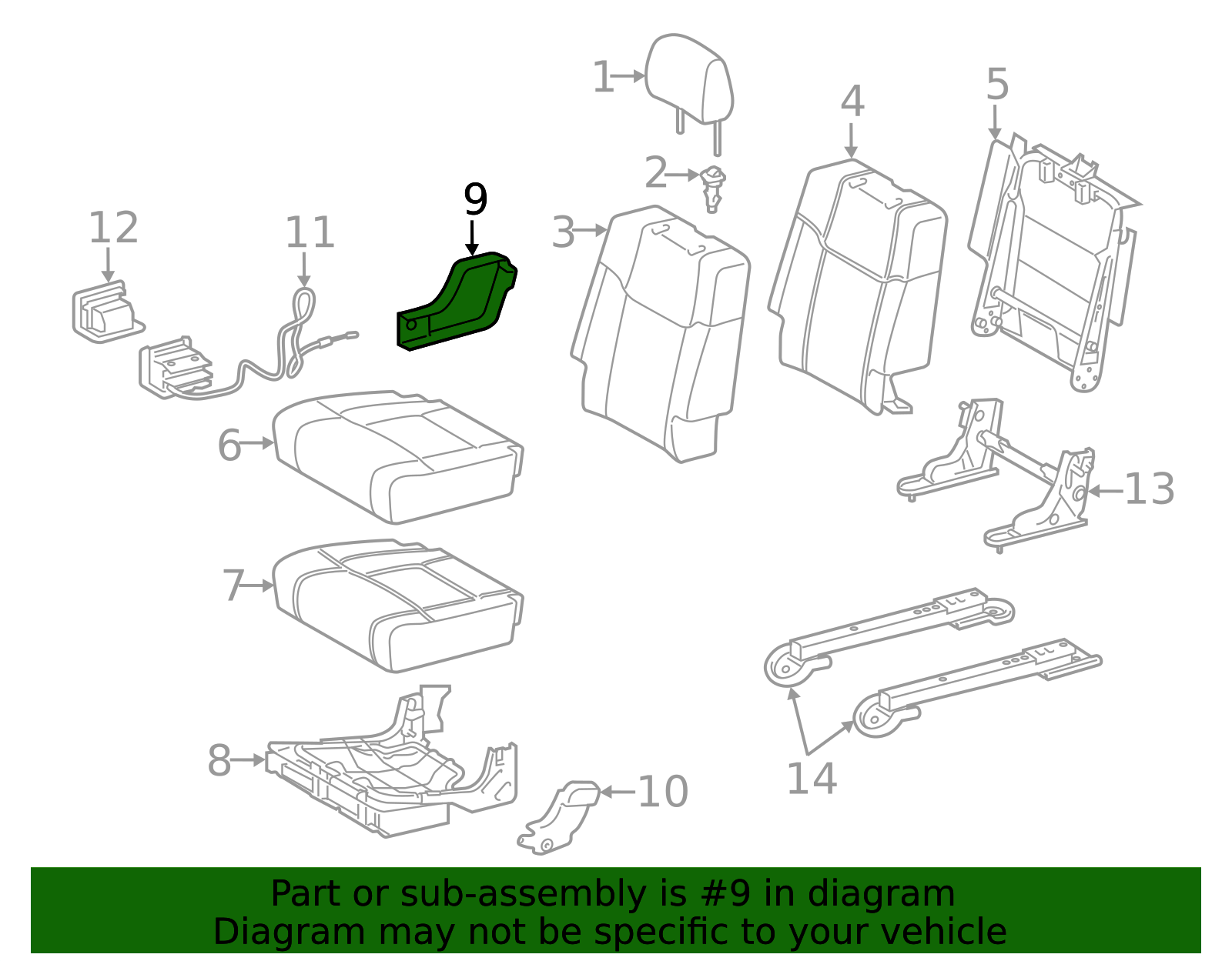 Genuine Official Toyota Recline Cover part# 71833-0C050-C0 for 2014 ...