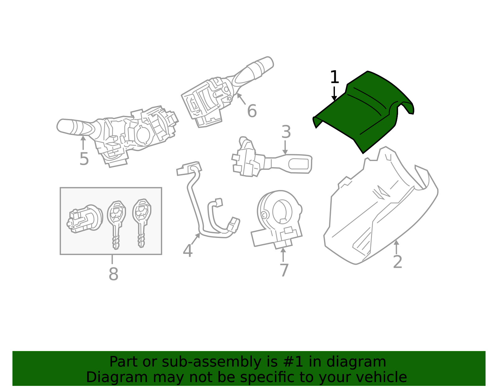 2007-2011 Toyota Camry Upper Column Cover 45286-06140-B1 | MotorMotor