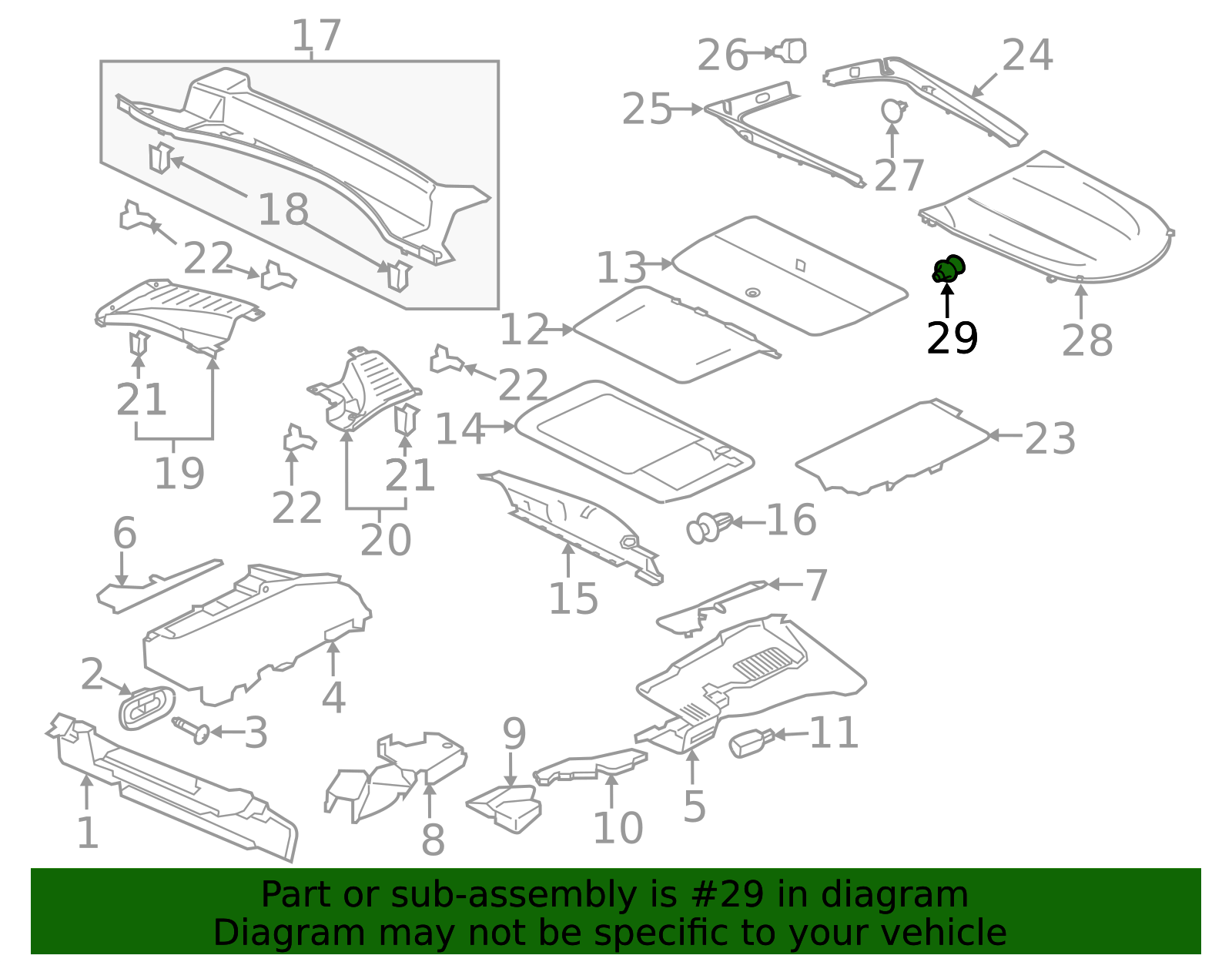 2015-2024 Jaguar Cargo Cover Pivot T2R19188 | JaguarParts.com