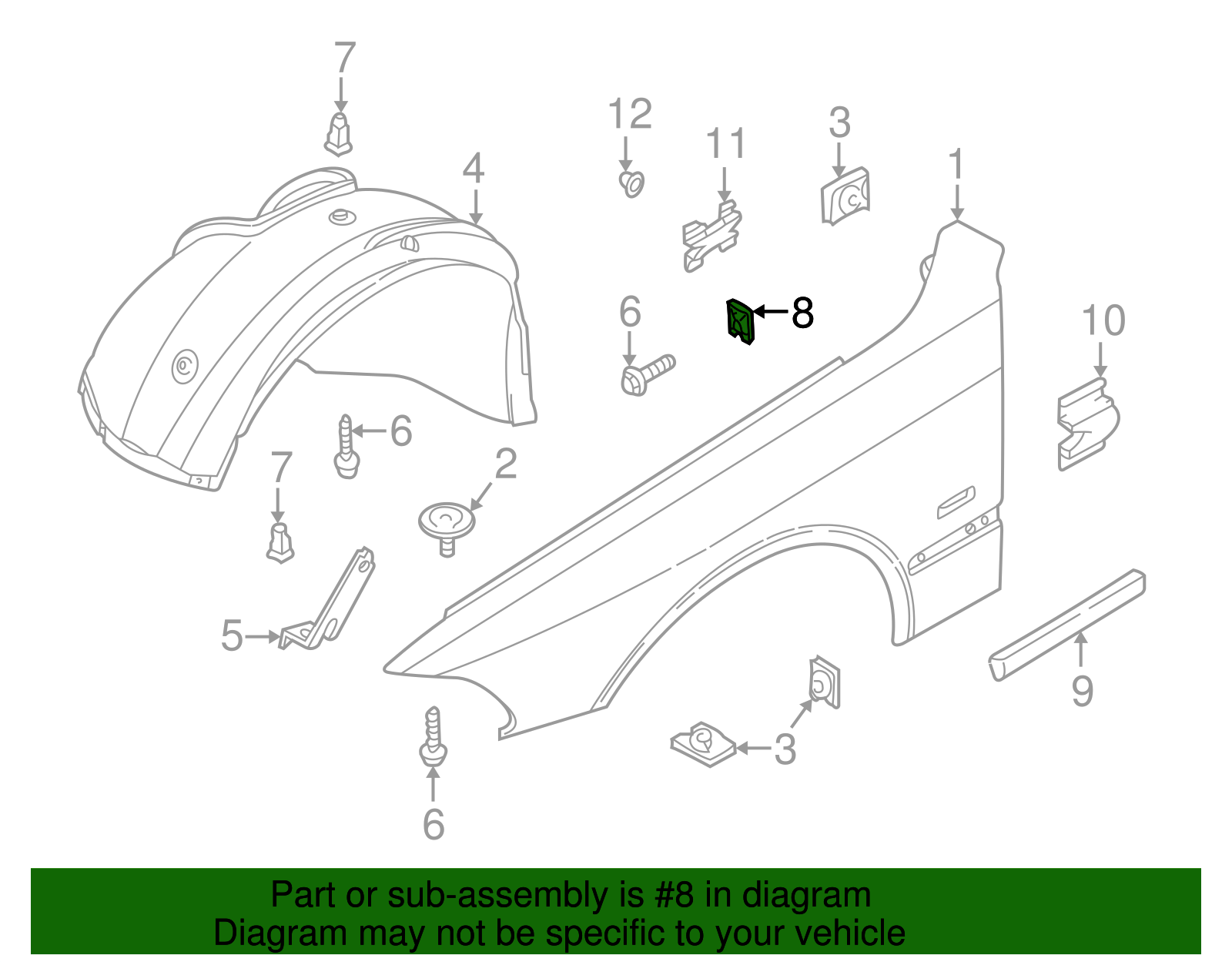 07129904217 - Speaker Grille Clip 1995-2010 BMW | Genuine BMW Parts