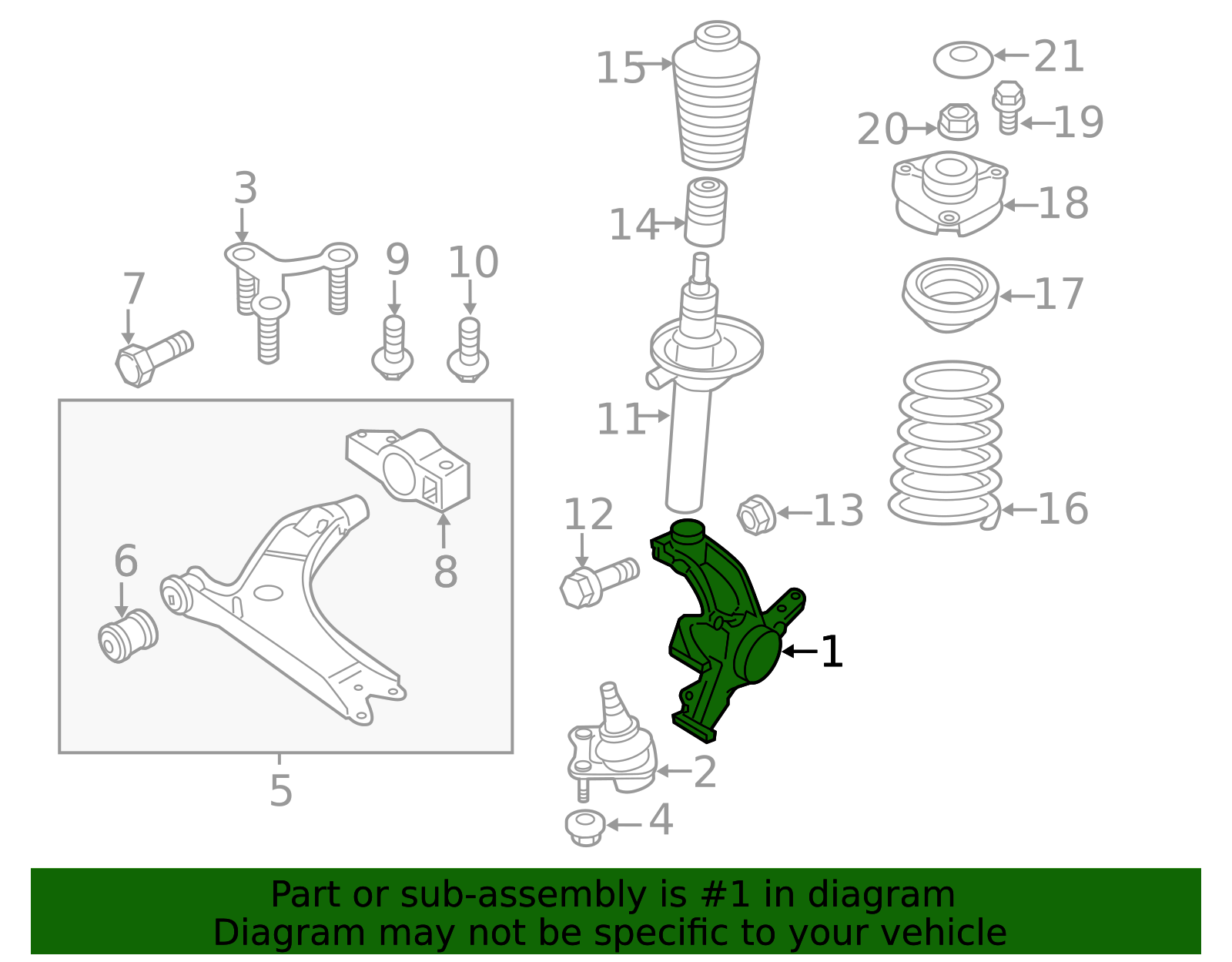 Genuine Audi 8J0-407-253-D | Knuckle | FREE Shipping on Most Orders ...