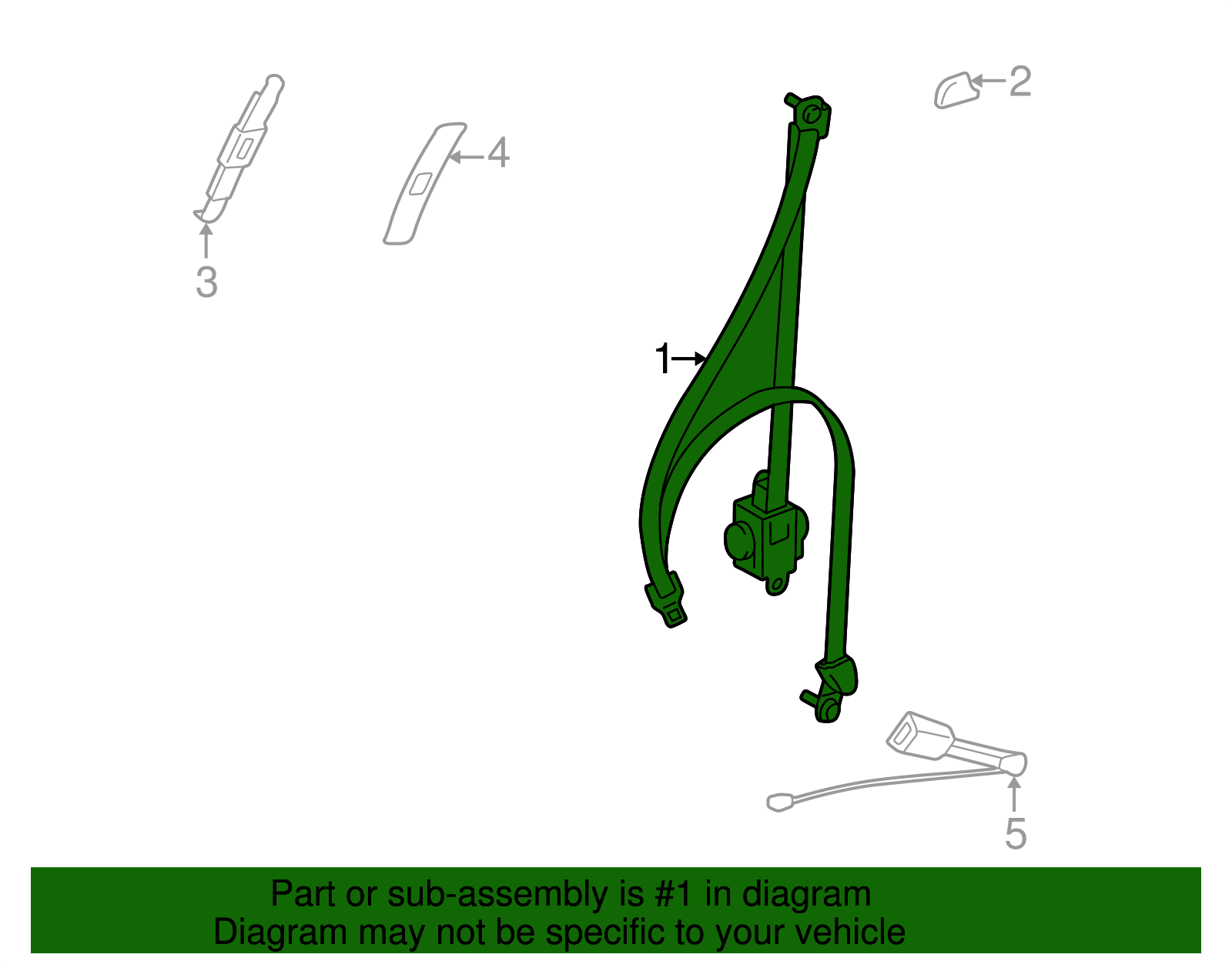 1997 Toyota Camry Lap & Shoulder Belt - DRIVERS SIDE 73220-AA041-B0 ...