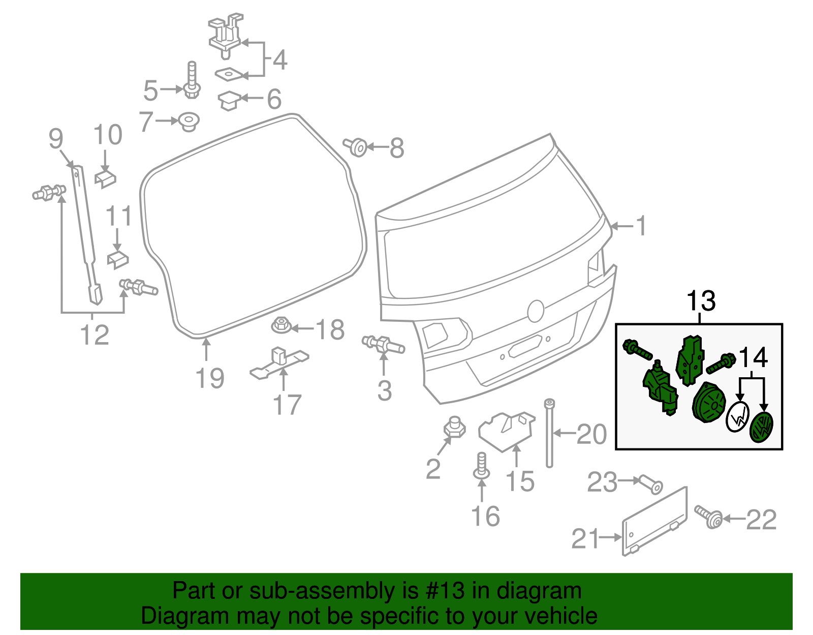 2015-2019 Volkswagen Opener Assembly 5GM-827-469-H-FOD | OEM Parts Online