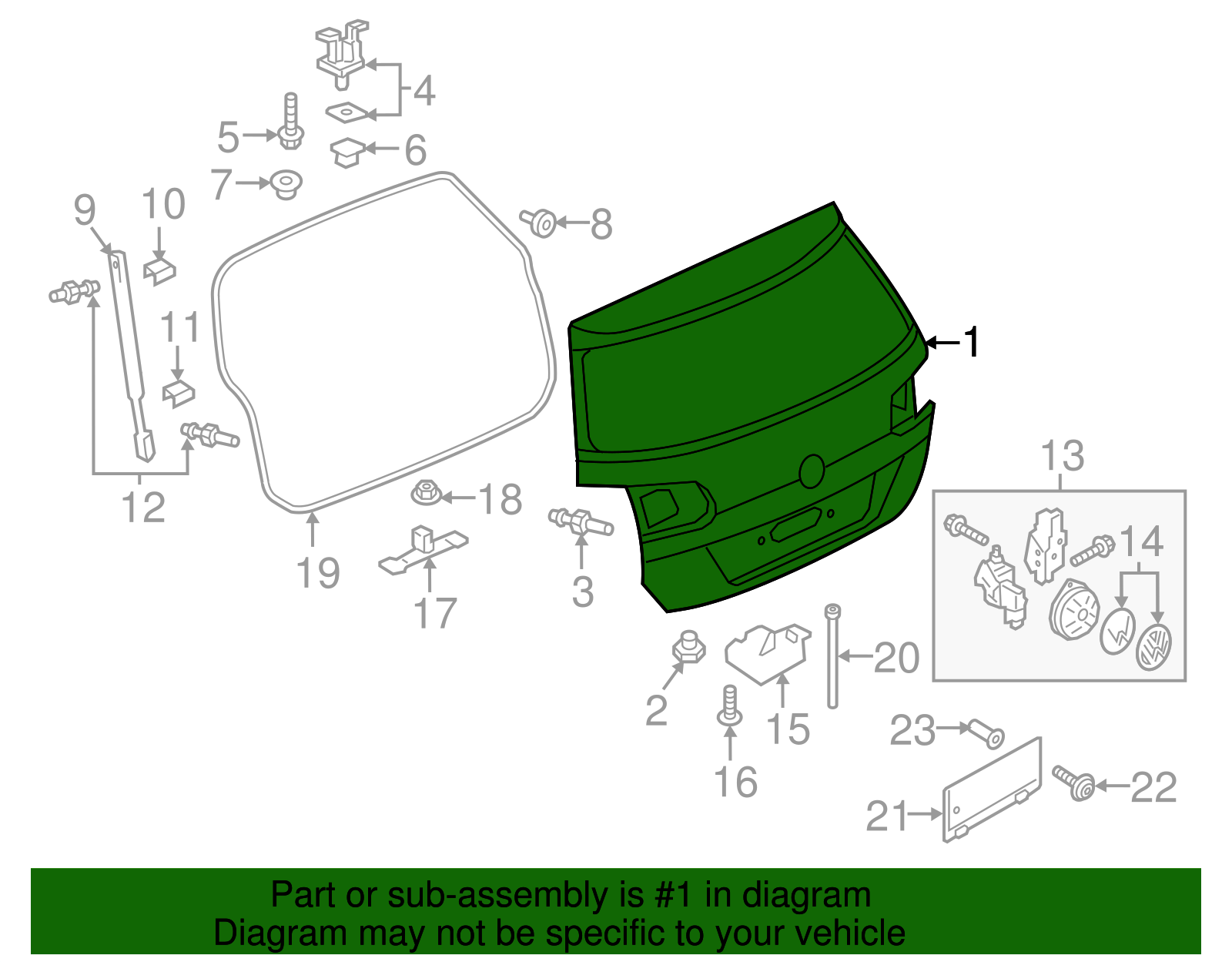2015-2019 Volkswagen Lift Gate 5G9-827-025-E | OEM Parts Online