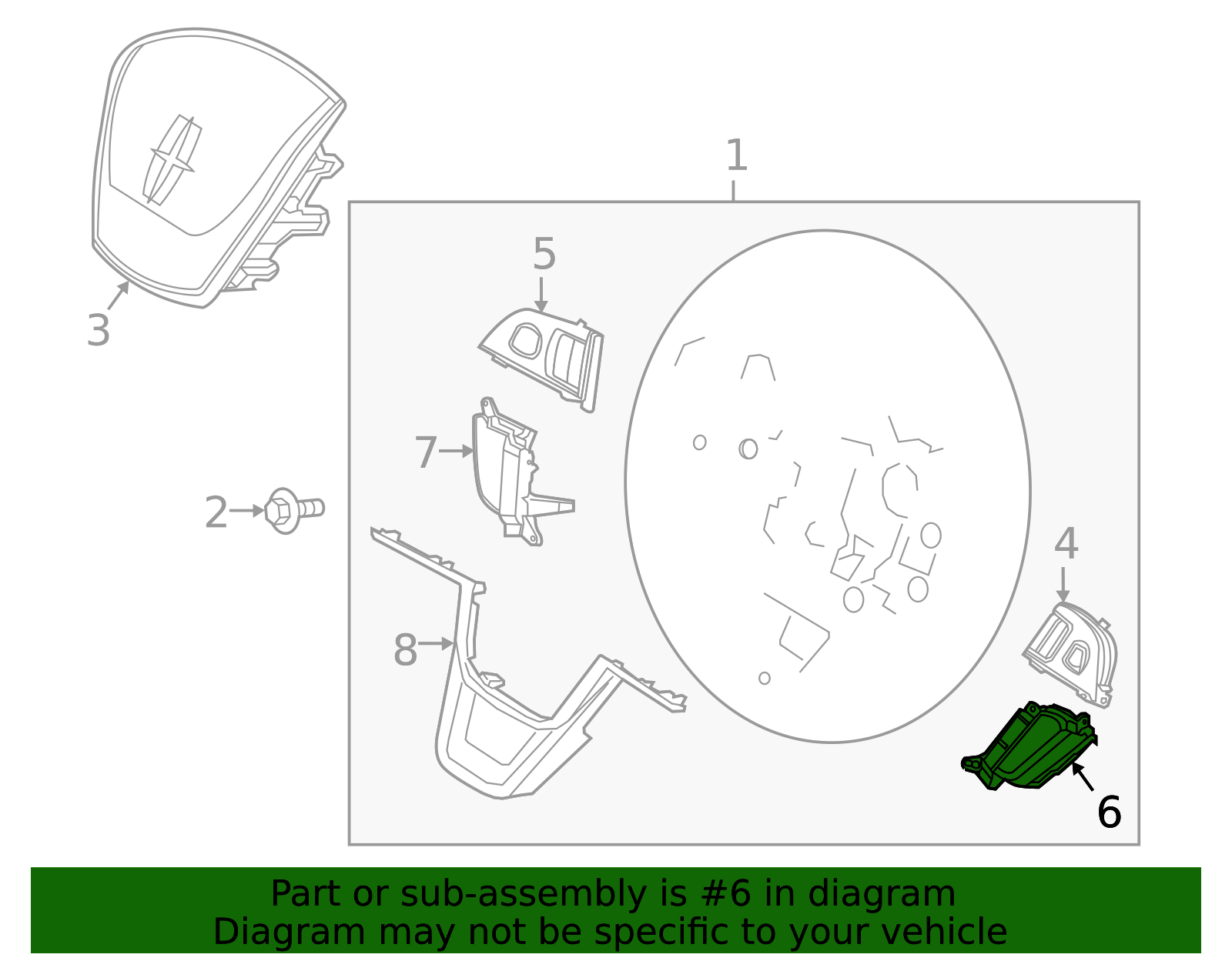 2020-2025 Lincoln | Control Switch | LC5Z-9C888-DA | Walls' Ford Parts