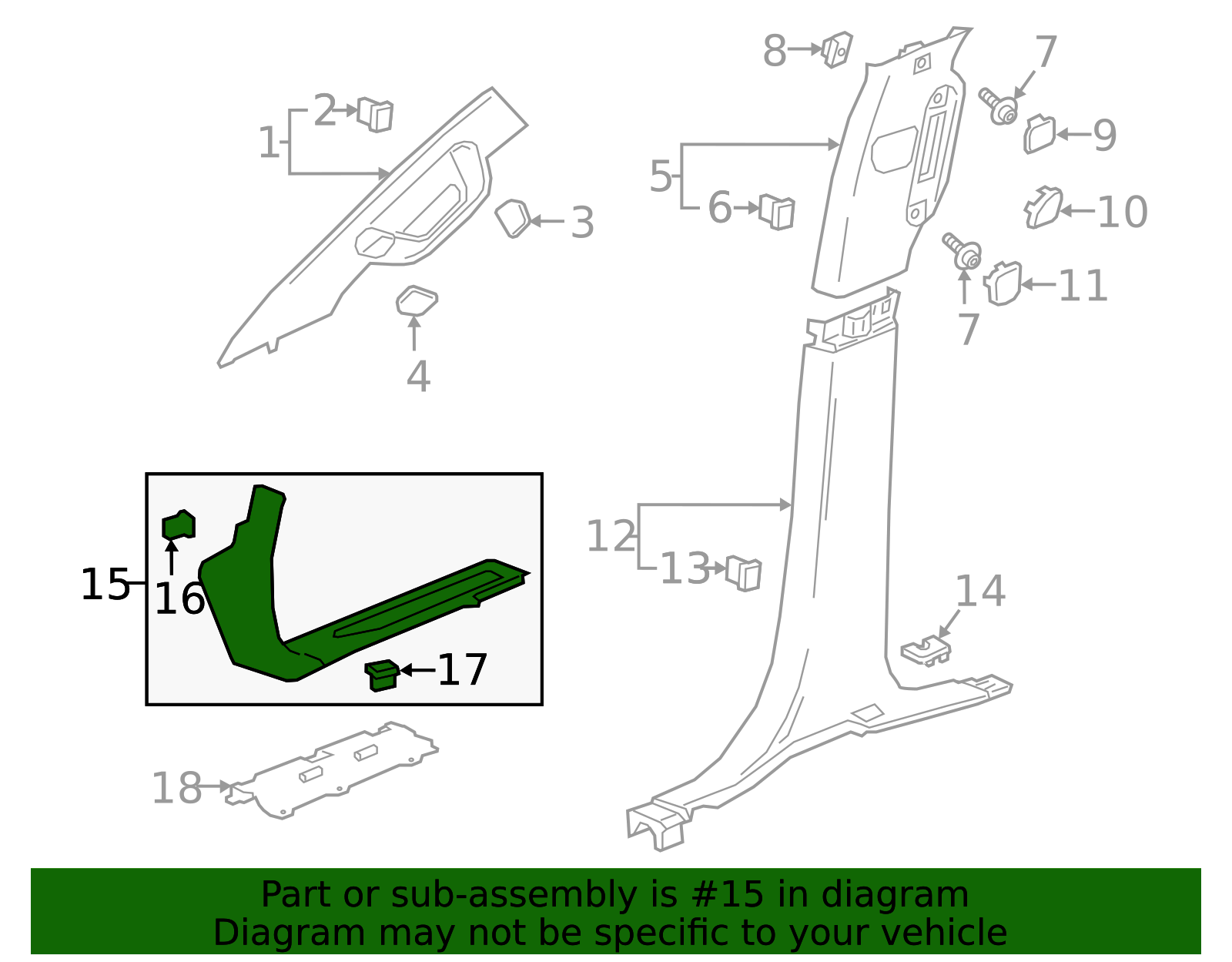2019-2023 GMC Black Front Driver Side Door Sill Garnish Molding ...
