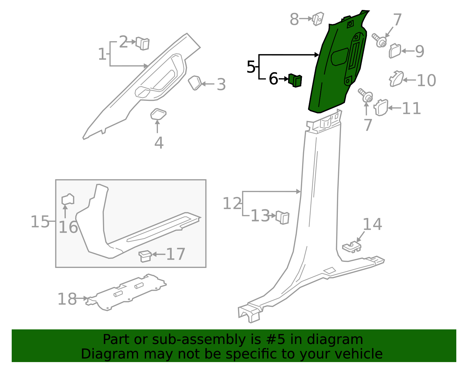 2023-2025 GM Upper Center Pillar Trim 86515232 | Capital Chevy Parts