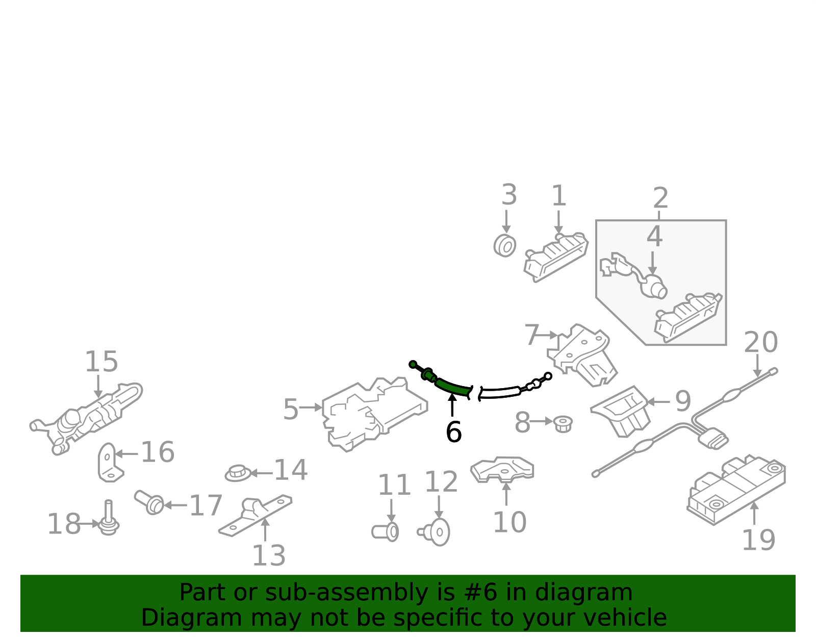 4M0-827-535-C - High-Quality Door Latch Cable for AutoNation Parts