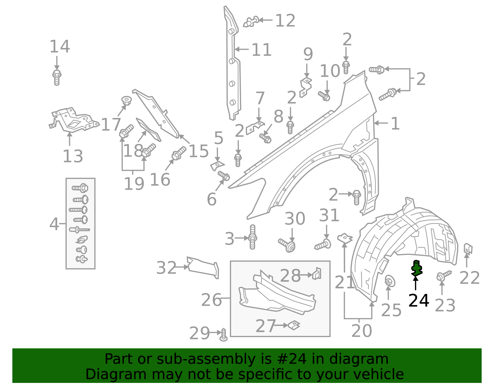 2017-2025 Audi Ft Fender Liner Rivet WHT-004-750 | OEM Parts Online