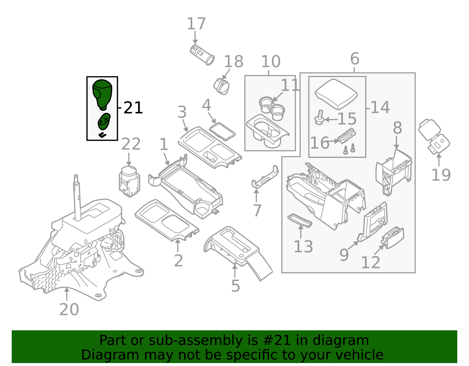 2020-2021 Nissan Frontier Shift Knob 34910-4BA0A | Nissan Parts Central