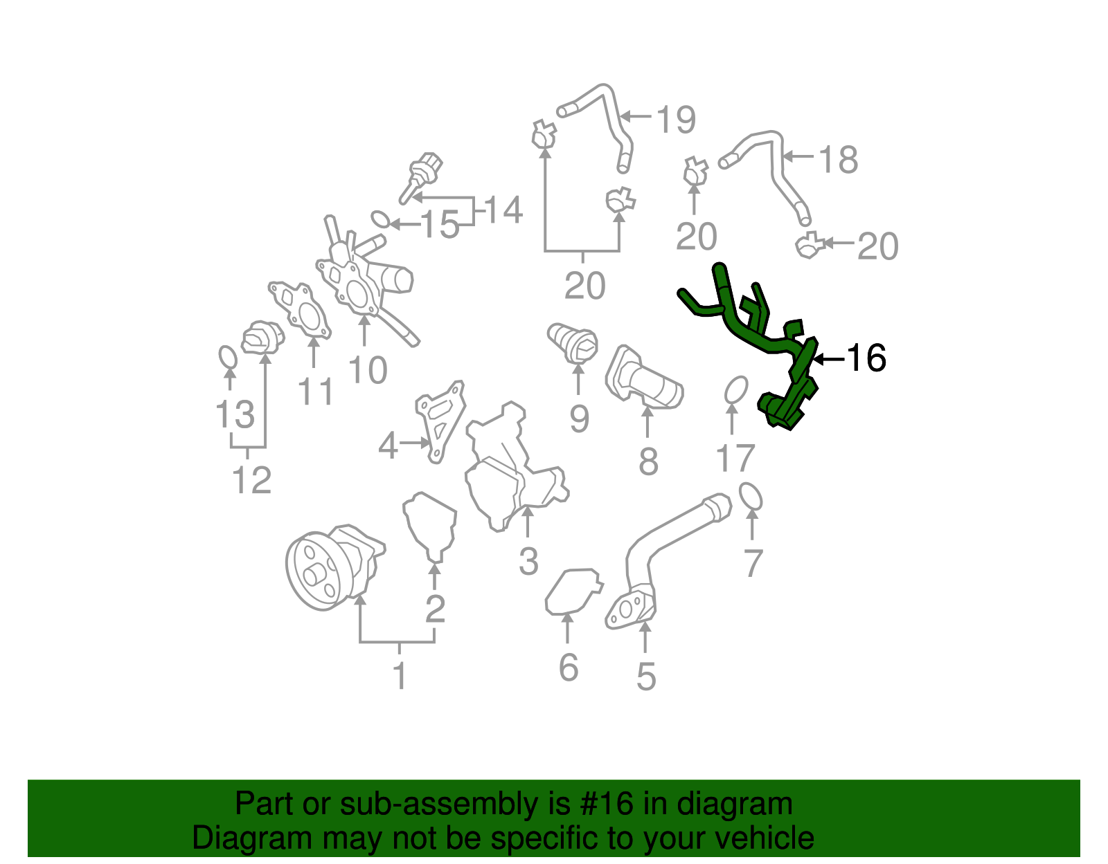 2008-2015 Nissan Water Pipe 21022-JM00A | Nissan Parts Central