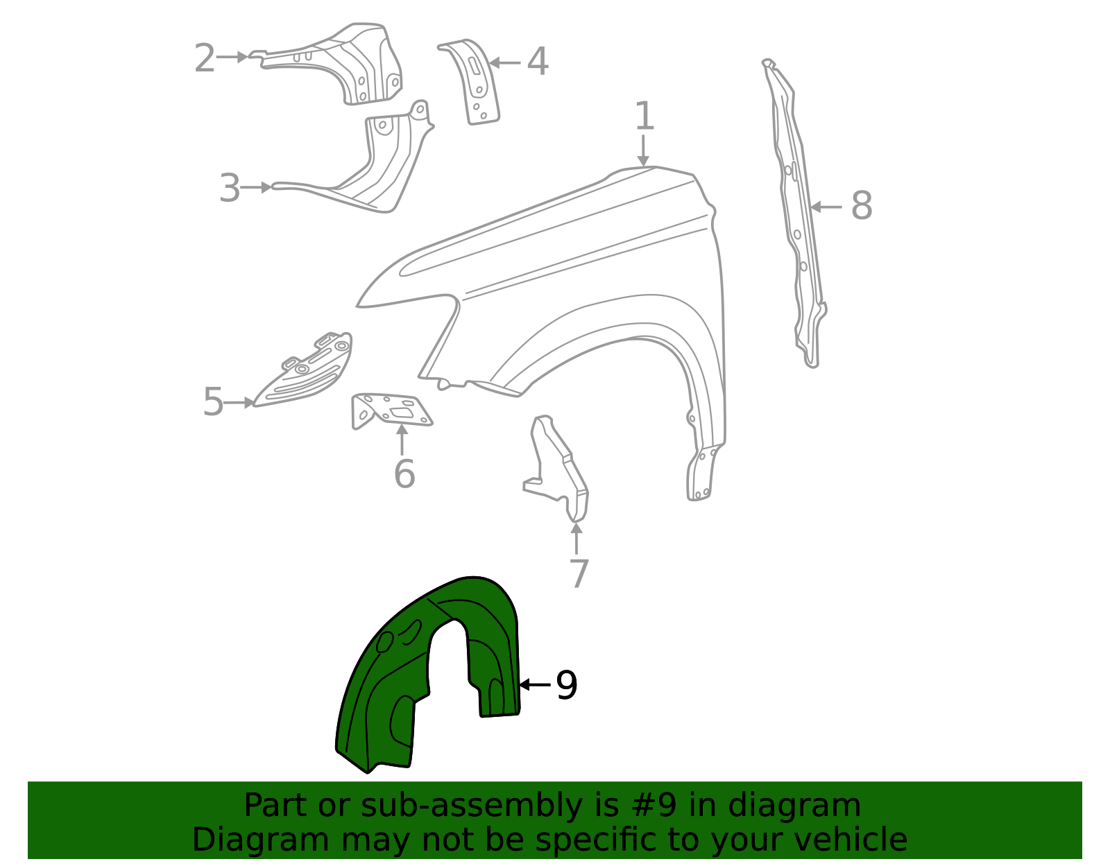 2022-2024 Volkswagen Taos Fender Liner 2GJ-805-912-E | OEM Parts Online