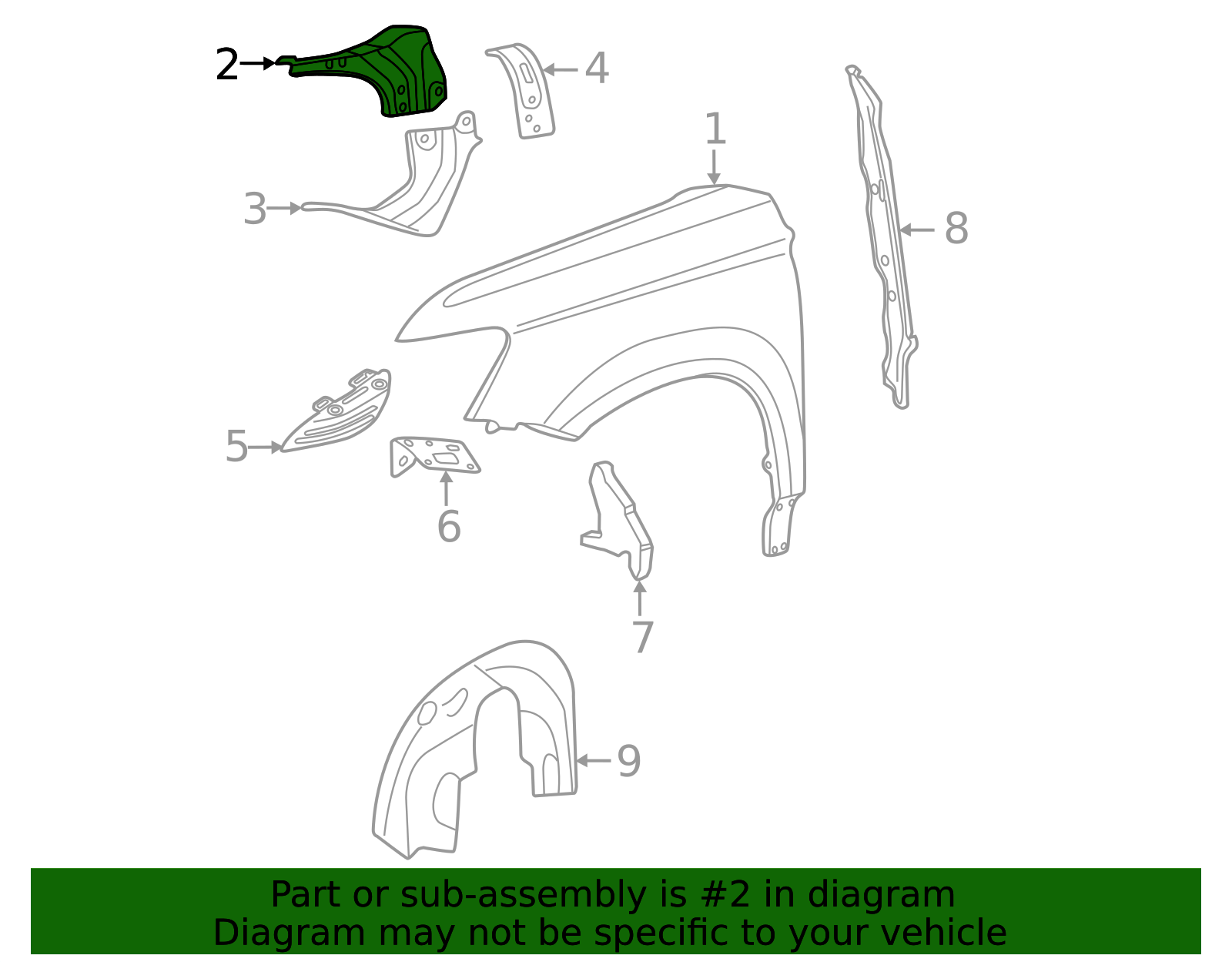 2GJ-821-167 - High-Quality Fender Bracket for 2022-2025 Volkswagen Taos ...