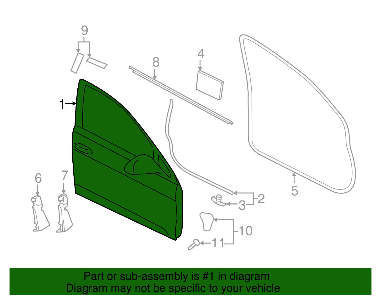 5G4-831-056-AS - Door Shell 2018-2021 Volkswagen | Wolfsburg Parts Direct