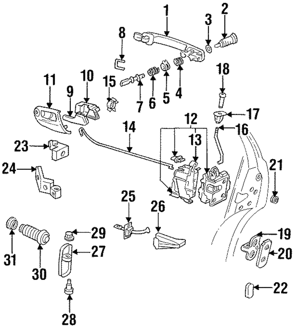 1998-1999 Volkswagen Cabrio Lock Cylinder 1HM-837-061 | VW Direct Auto ...
