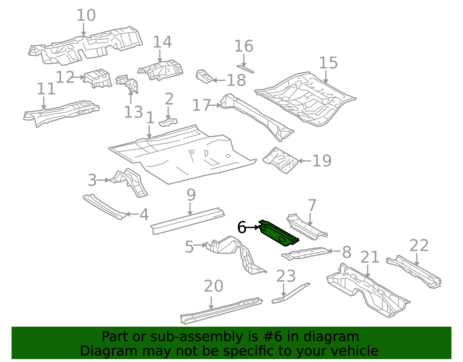 Genuine Official Toyota Floor Cross-Member part# 57451-0T900 for 2009 ...