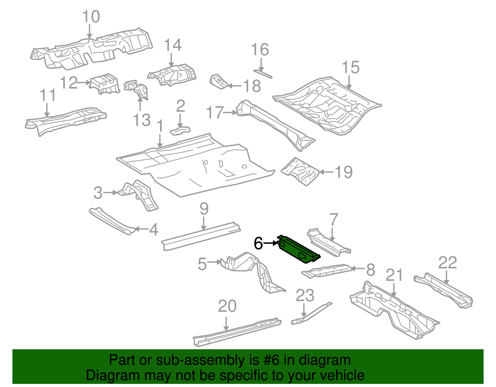 2009-2015 Toyota Venza Floor Cross-Member 57451-0T900 | Toyota Parts Center