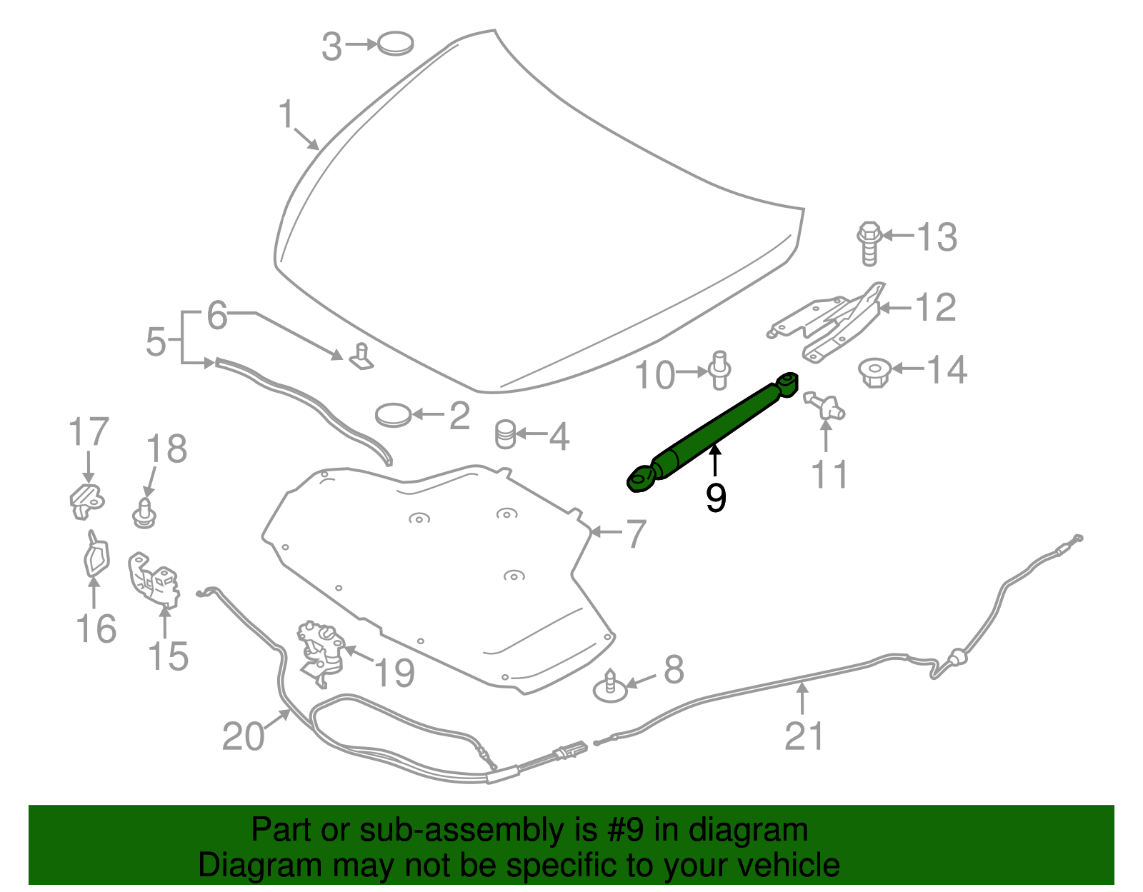 2017-2020 Infiniti Q60 Stay Assembly-Hood, Right-hand 65470-5CA1A ...
