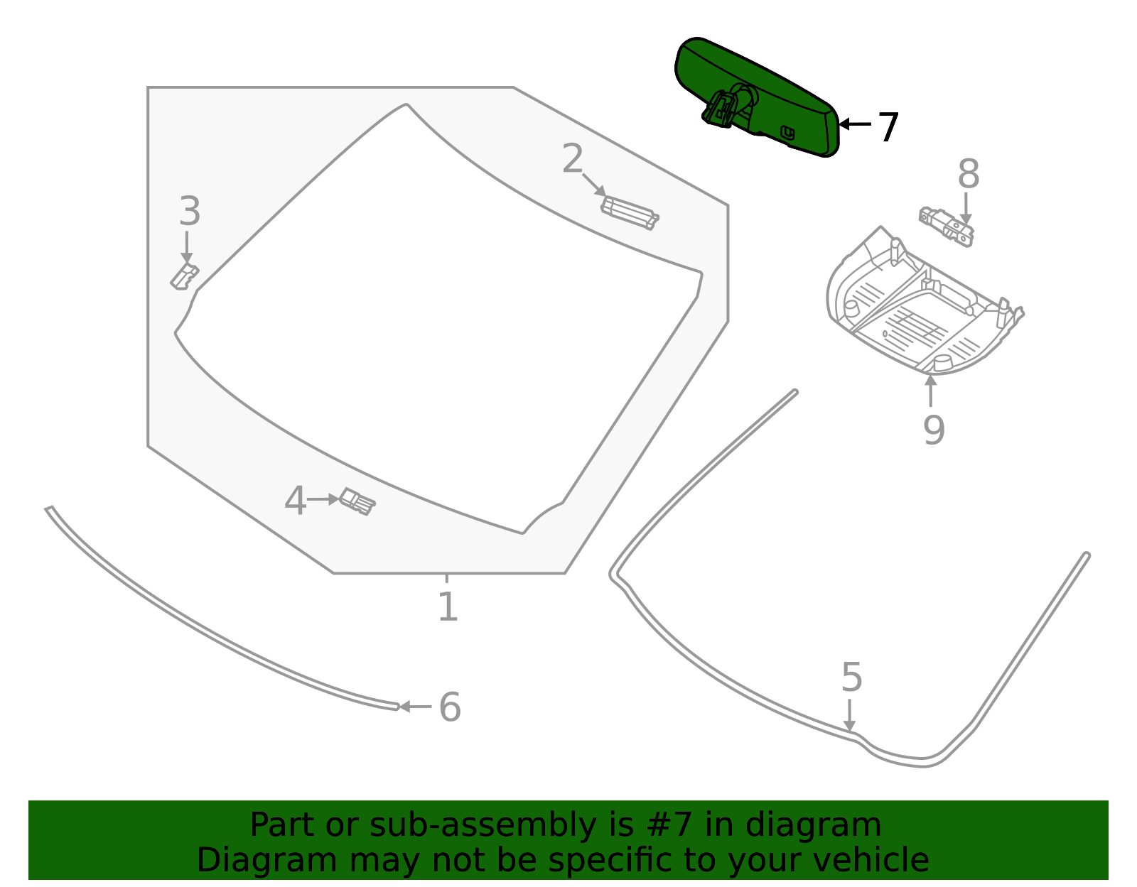 96321-ZB00B - Interior Rear View Mirror 2021-2025 Nissan | Official ...