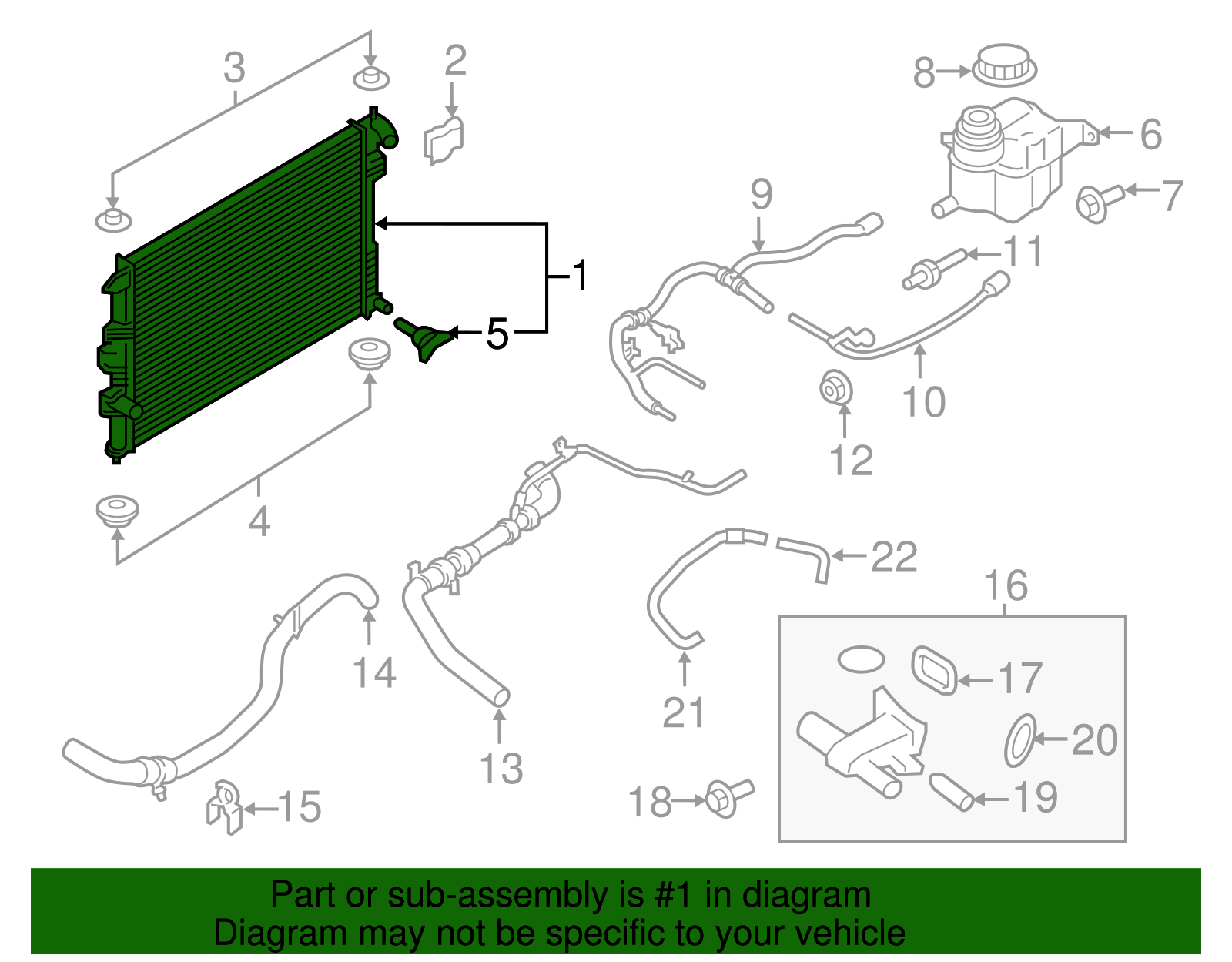 2016-2019 Ford Explorer Radiator FB5Z-8005-C | Ford OEM Parts Outlet