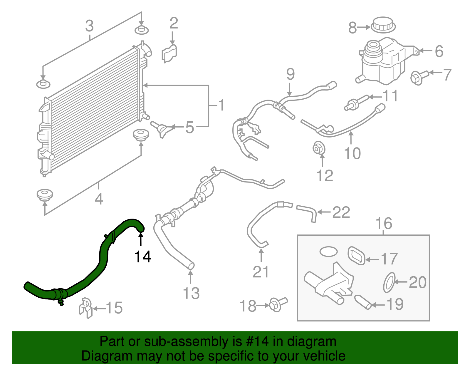 2016-2019 Ford Explorer Lower Hose FB5Z-8286-C | Ford OEM Parts Outlet