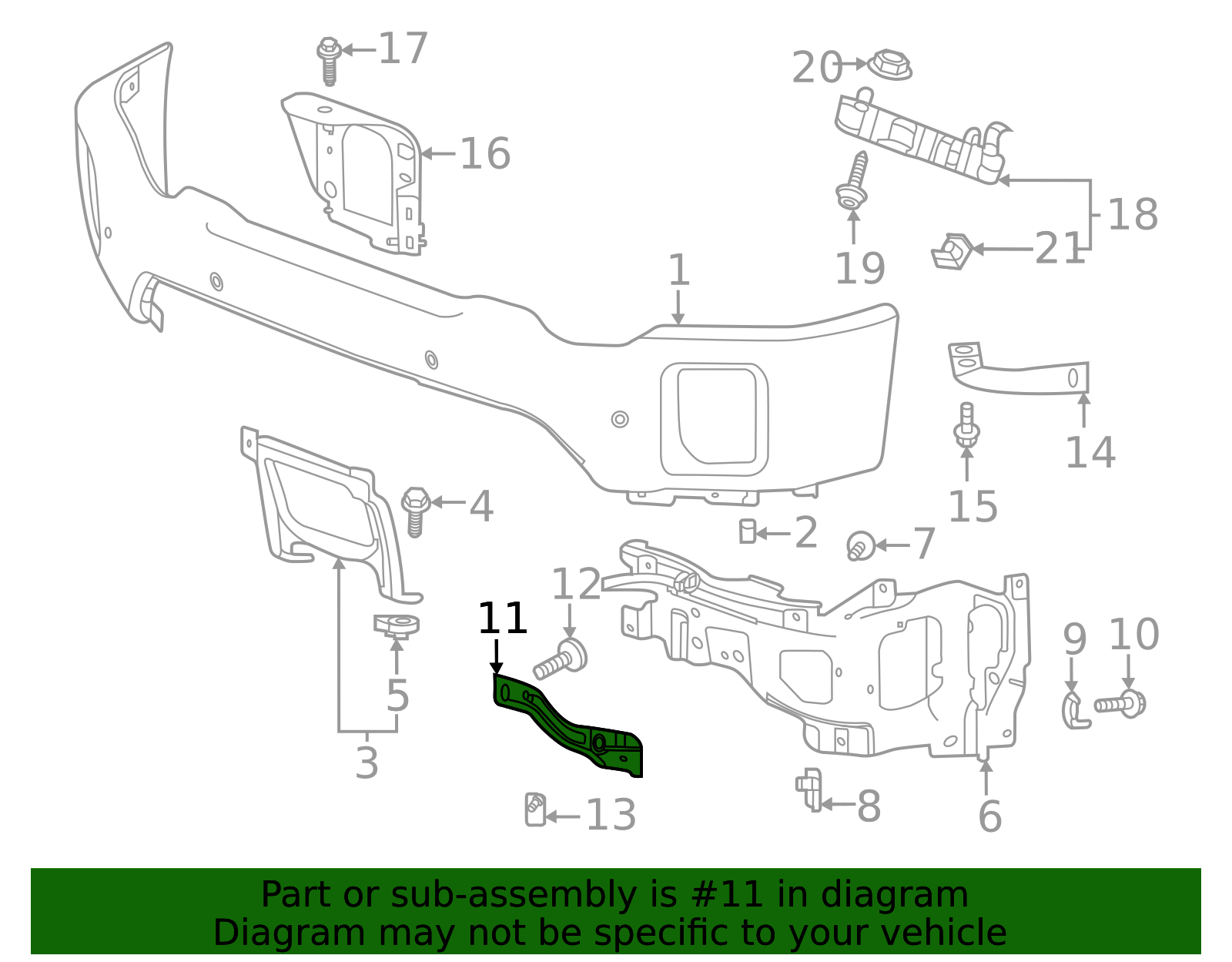 84683449 - Front Passenger Side Bumper Impact Bar Bracket - 2020-2023 ...