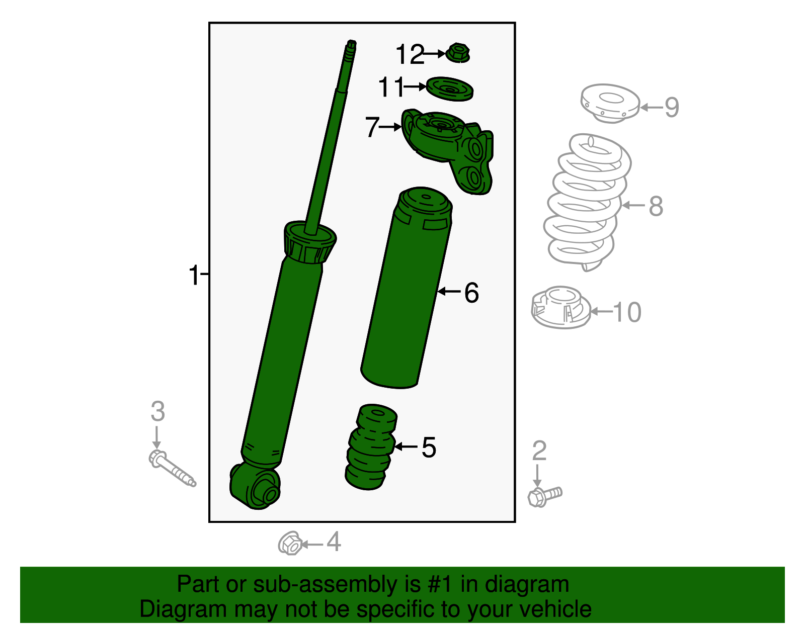 2017-2019 Buick LaCrosse Rear Shock Absorber with Upper Mount, Bumper ...