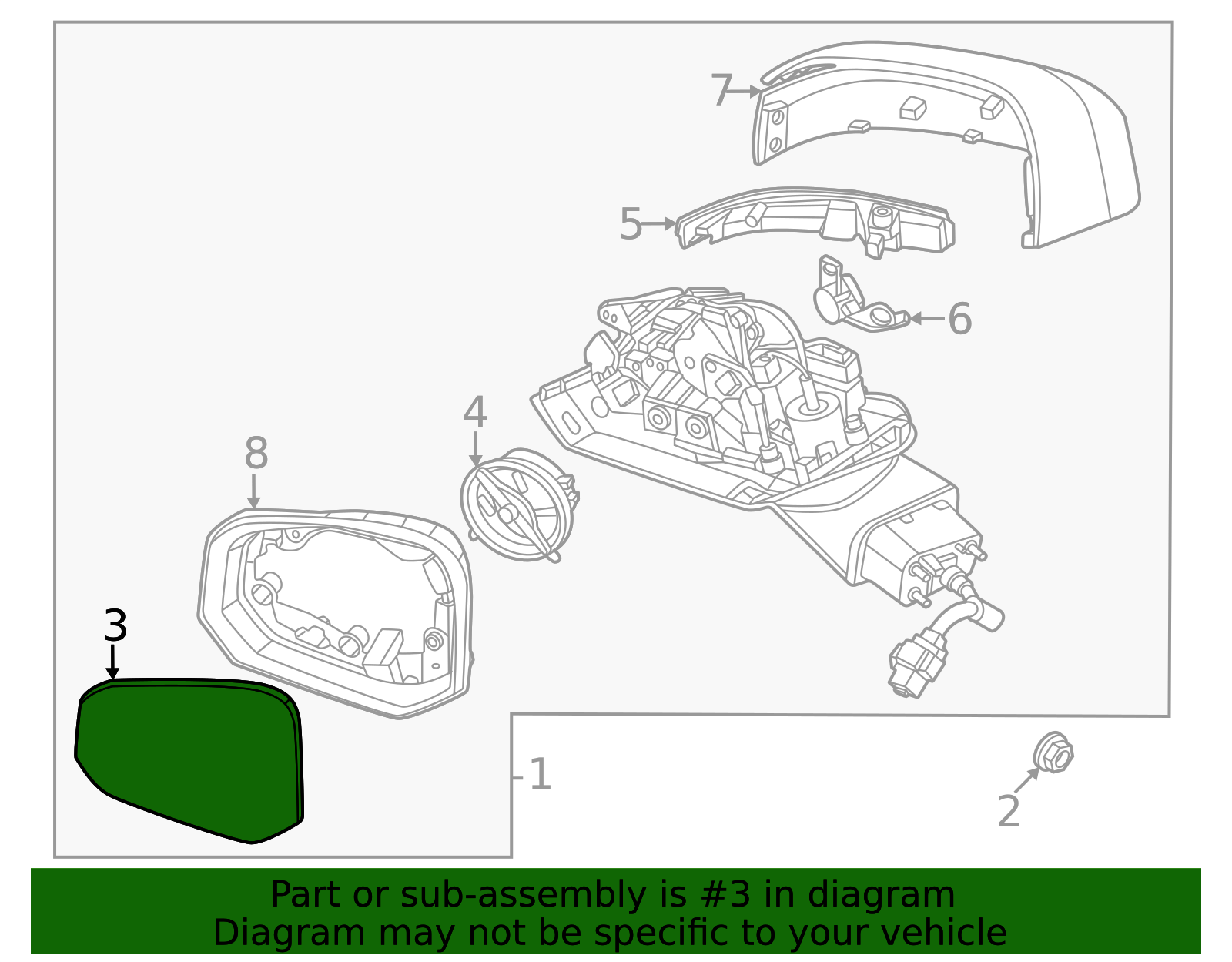 2024-2025 Hyundai Santa Fe Mirror Glass 87621-R6010 | MotorMotor