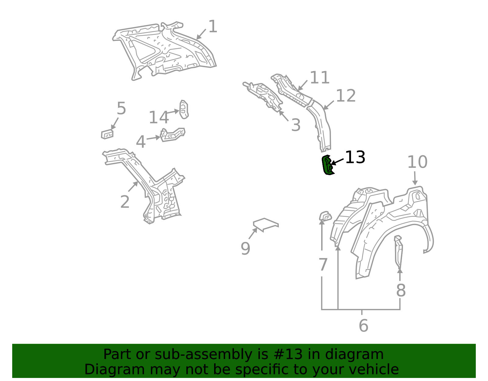 2004-2009 Lexus Rear Panel Reinforcement 61744-0E010 | OEM Parts Online